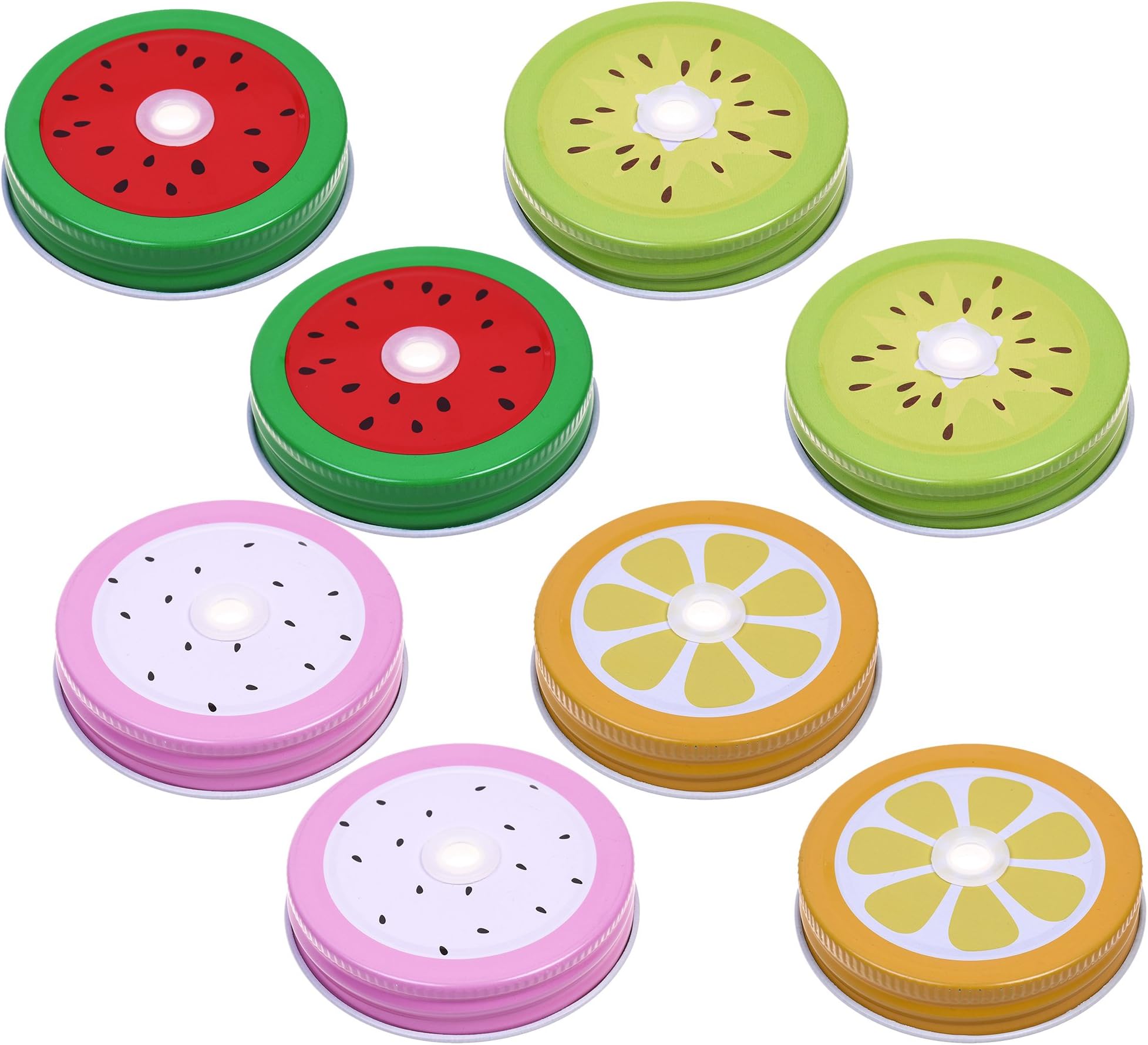 Amazon.com: Cosmos 8 Pcs Regular Mouth Mason Jar Lids Decorative Metal ...