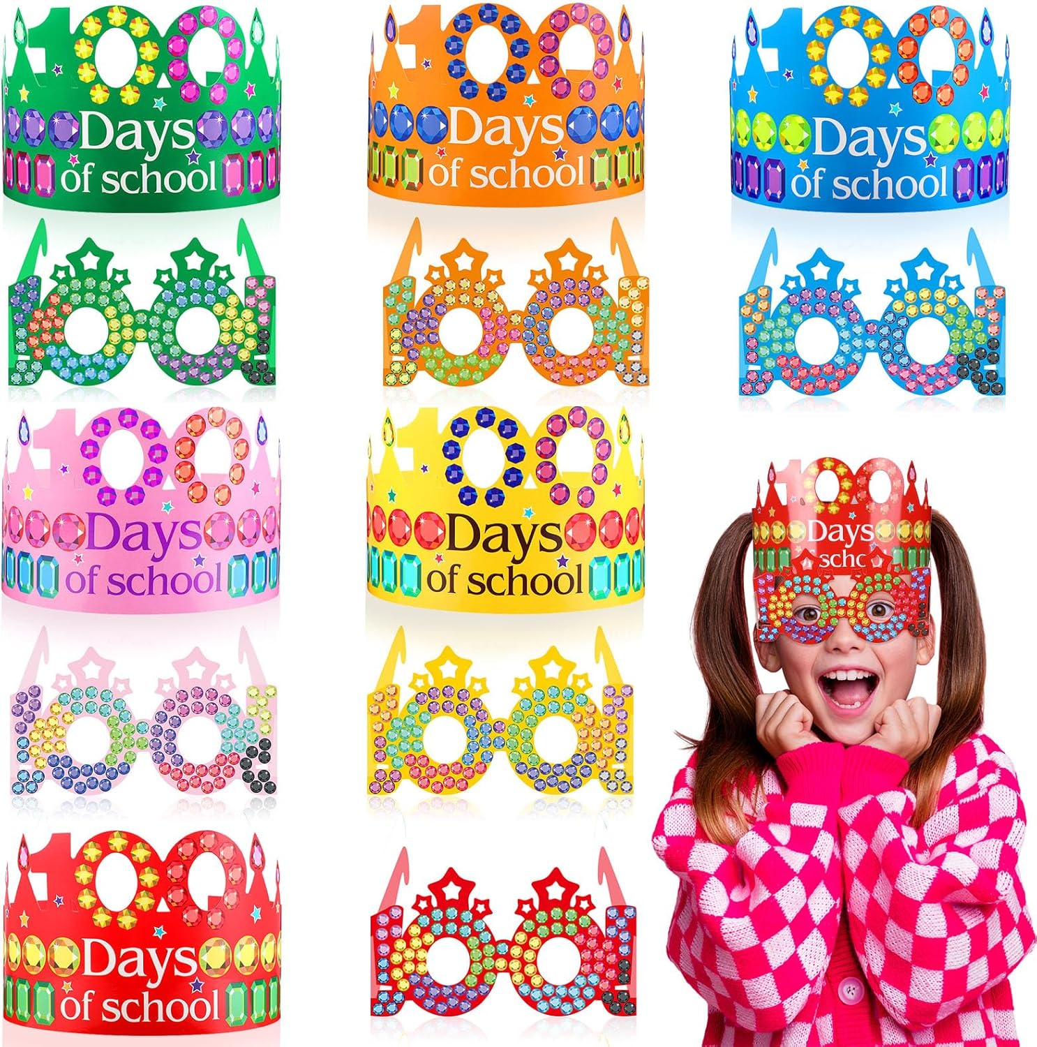 Amazon.com: Containlol 48 Pcs 100 Days of School Party Supplies 100th ...
