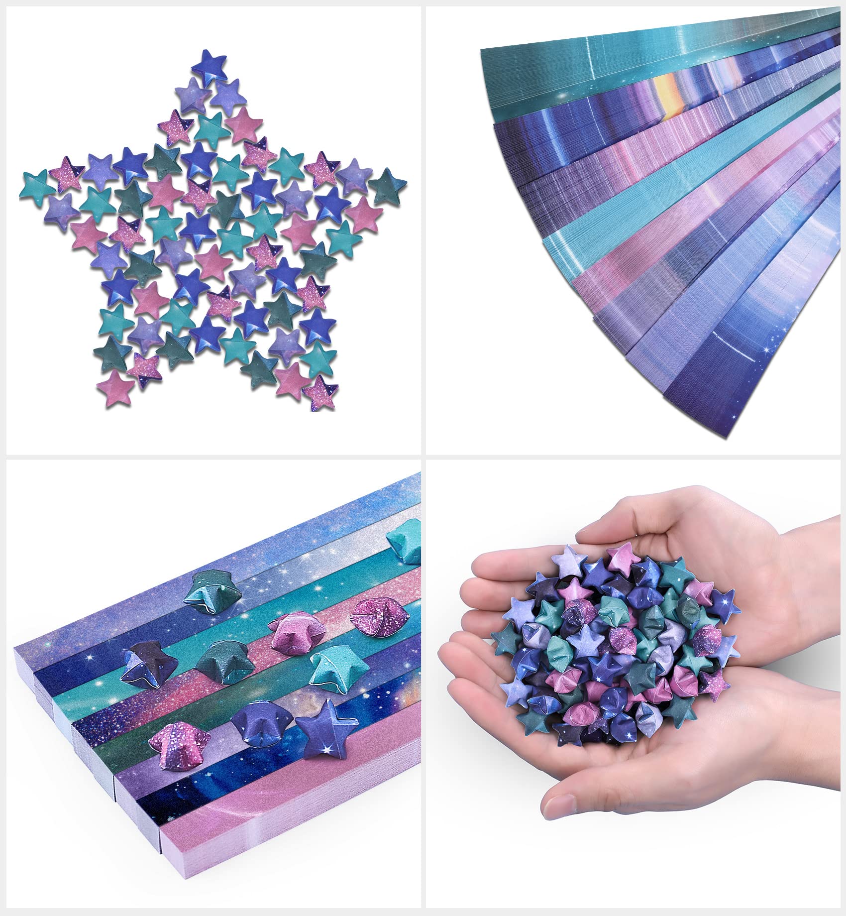 Snapklik.com : PAPERKIDDO 800 Sheets Origami Stars Paper - 8 Different ...