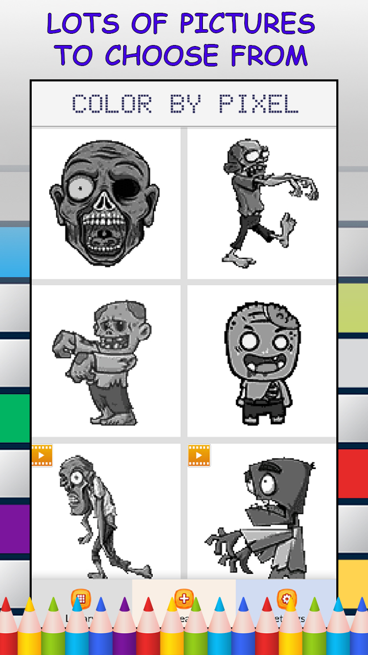 Zombies Color by Number - FREE Pixel Art Game - Coloring Book Pages ...
