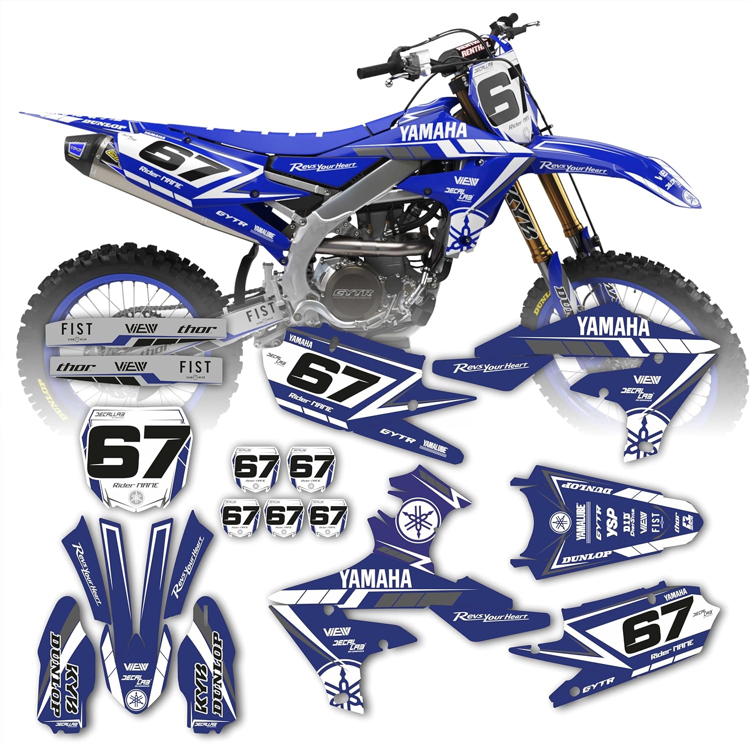 Amazon.com: Decallab Customizable Personalized Motocross Full Graphics ...