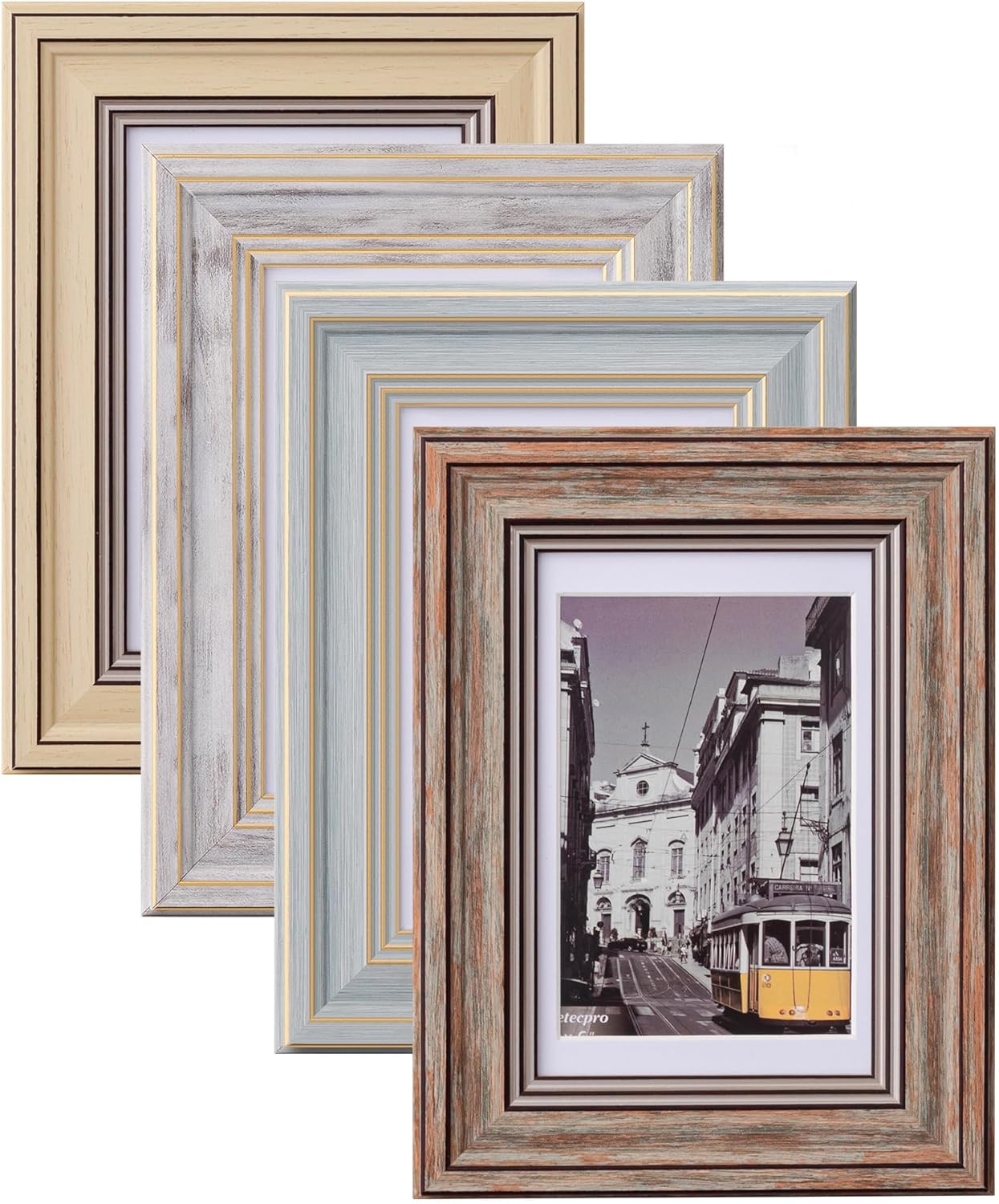 Amazon.com - eletecpro 4x6 Vintage Picture Frames Set of 4 Display 3 ...