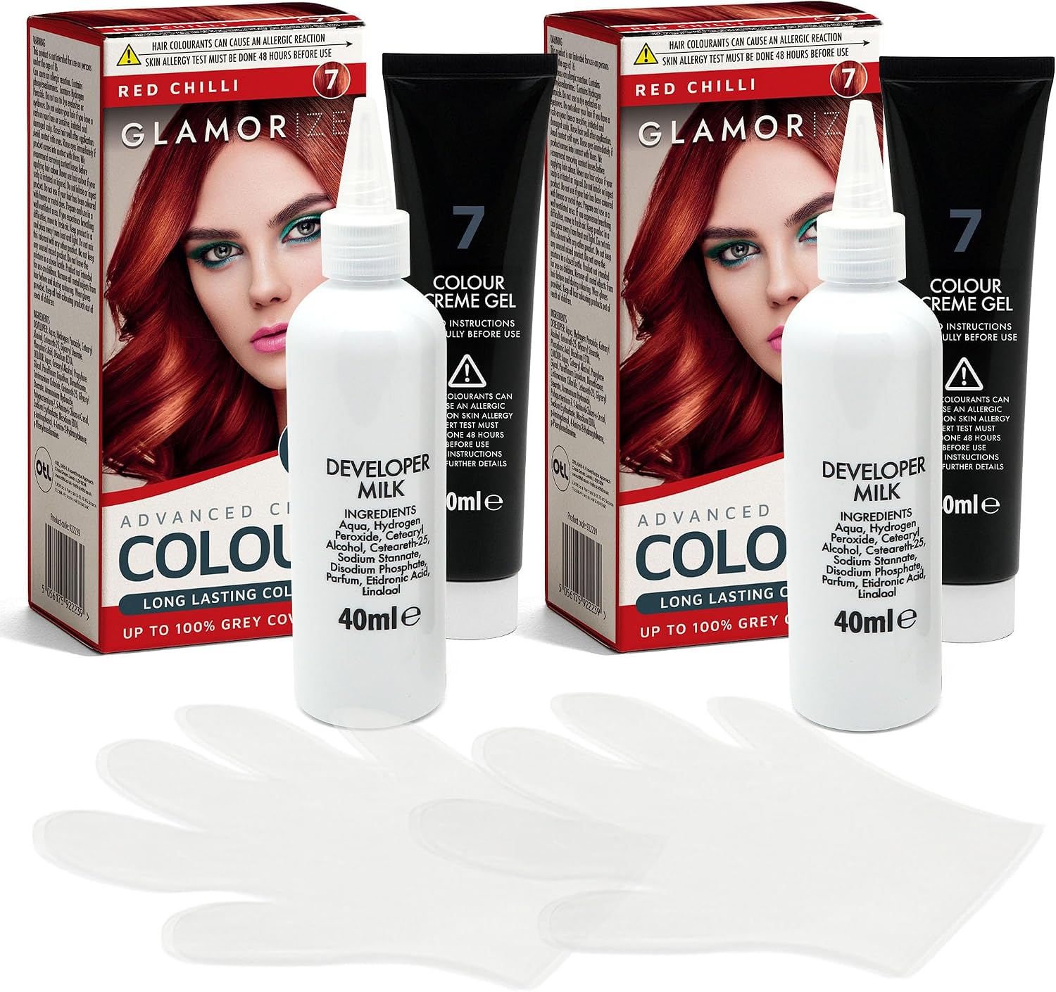Glamorize 2pk 4 Step Advanced Creme Colour Red Chilli No. 7 – Long ...