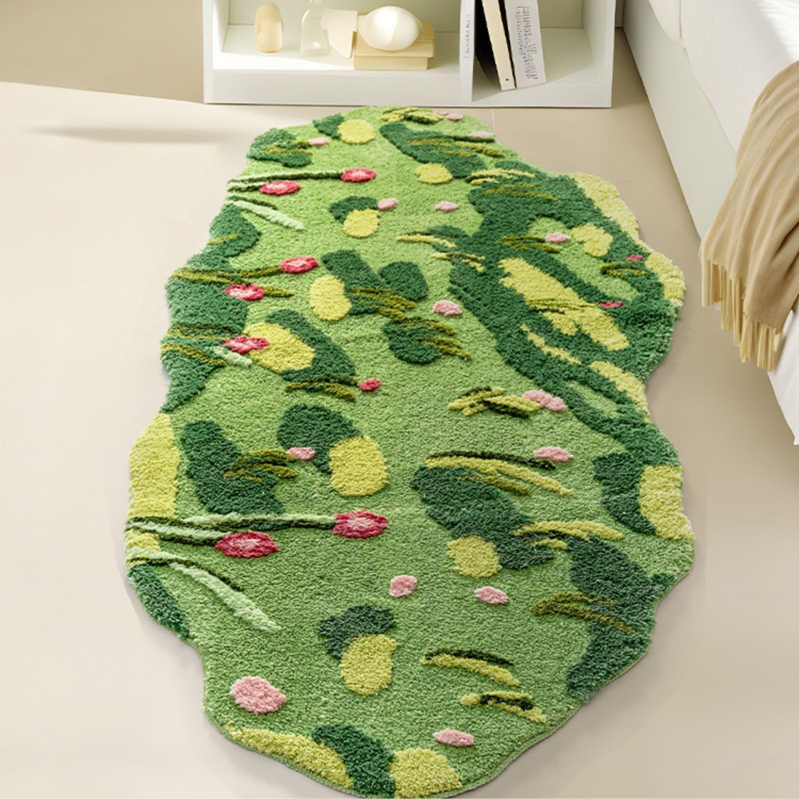 Amazon.com: Loyeeho Pink Rug Bedroom Rug Moss Rug 55" x28 for Laundry ...