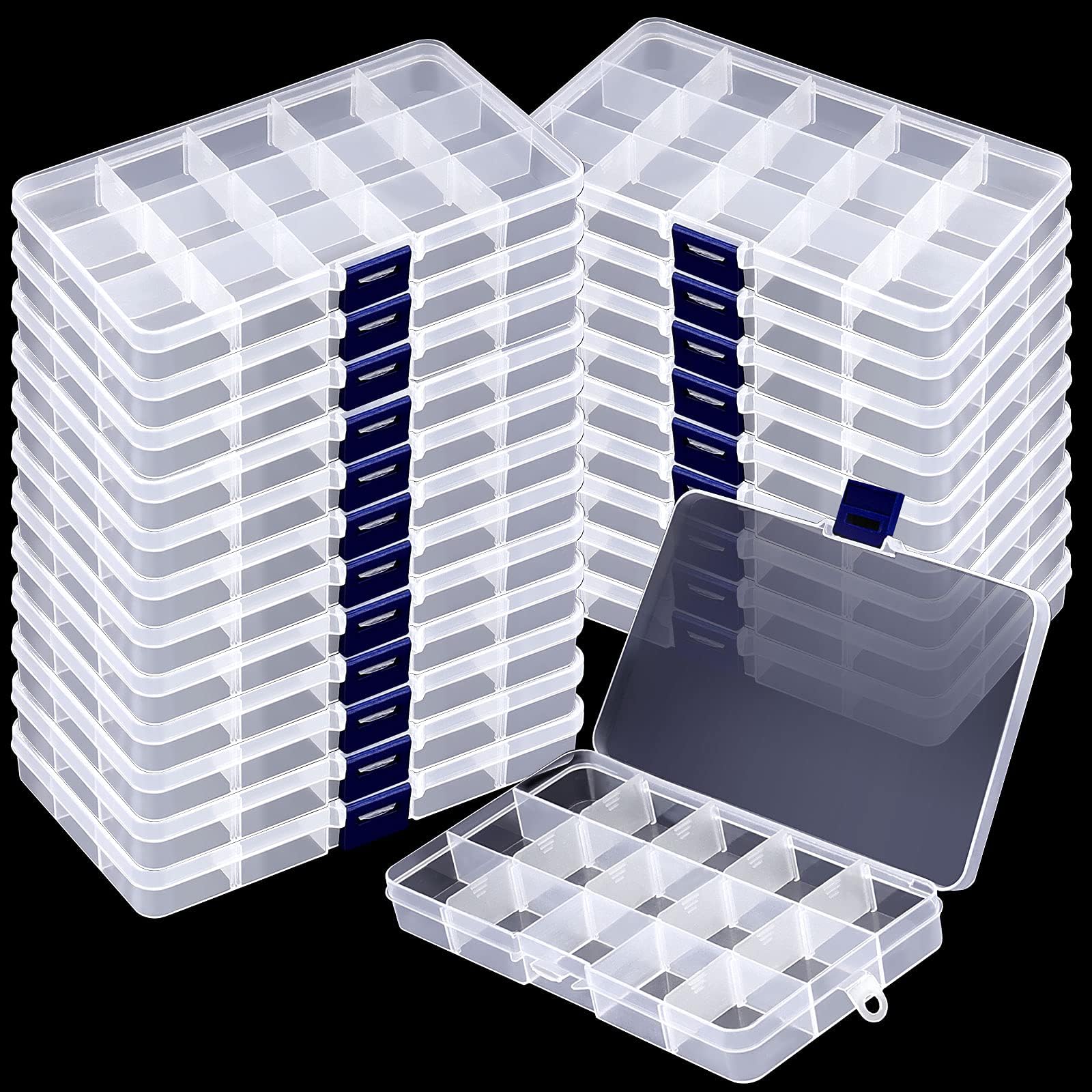 Amazon.com: 5 Grids Plastic Organizer Box Clear Fishing Tackle Storage ...