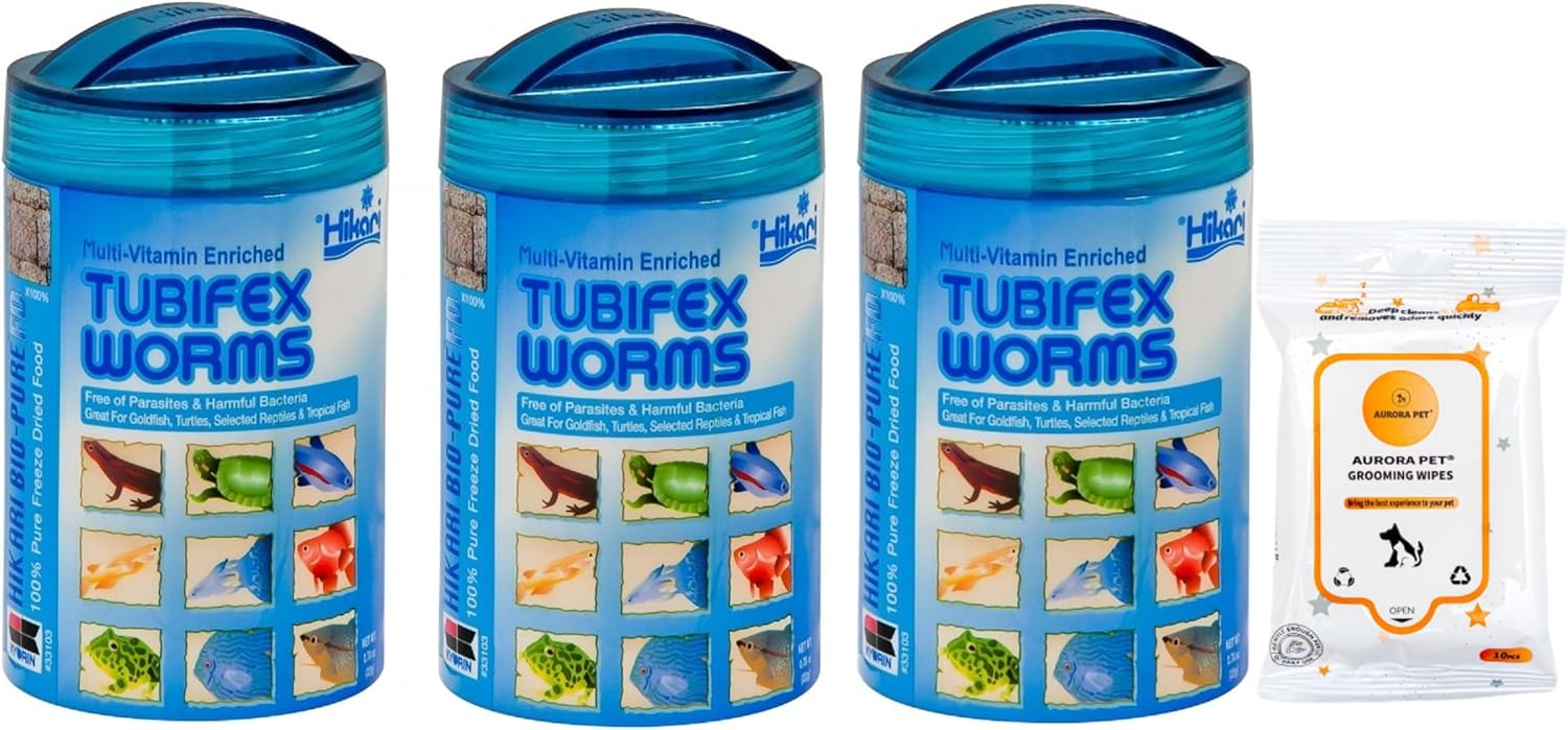 Amazon.com: Aurora Pet Bundle (3) Hikari Tubifex Worms Pure Freeze ...
