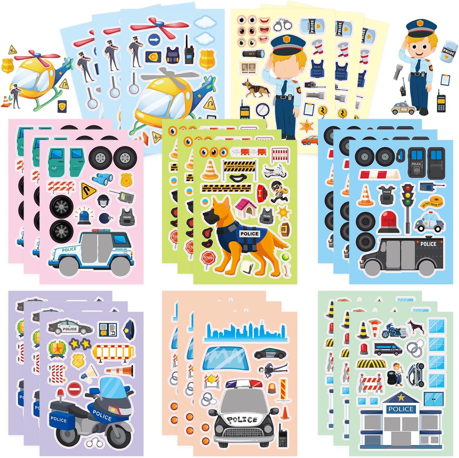 Amazon.com: 24-Sheet DIY Police Sticker Kit | Create Law Enforcement ...