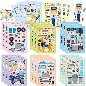 Amazon.com: 24-Sheet DIY Police Sticker Kit | Create Law Enforcement ...