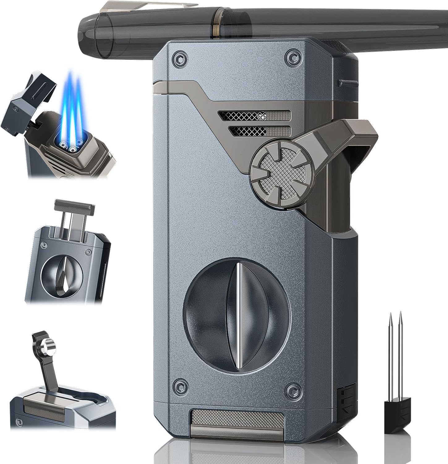 Amazon.com: 5-in-1 Torch Lighter with Cutter, Nubber, Holder, Punch ...