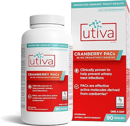 Utiva Cranberry PACs – Clinically Proven 36mg PACs for UTI Avoidance ...