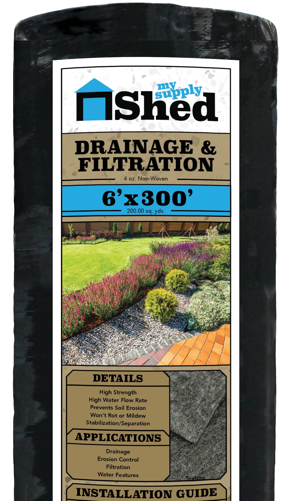 Amazon.com : Non-Woven Drainage and Filtration Landscape Fabric by My ...