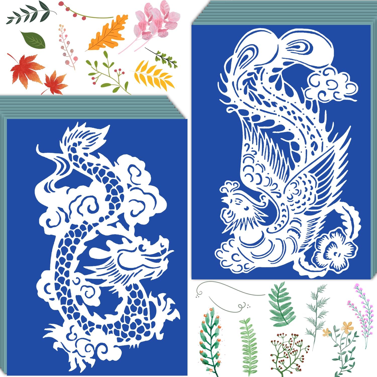 Amazon.com : 41 Sheets Sun Print Paper Kit Cyanotype Paper 7.5 x 10.6 ...