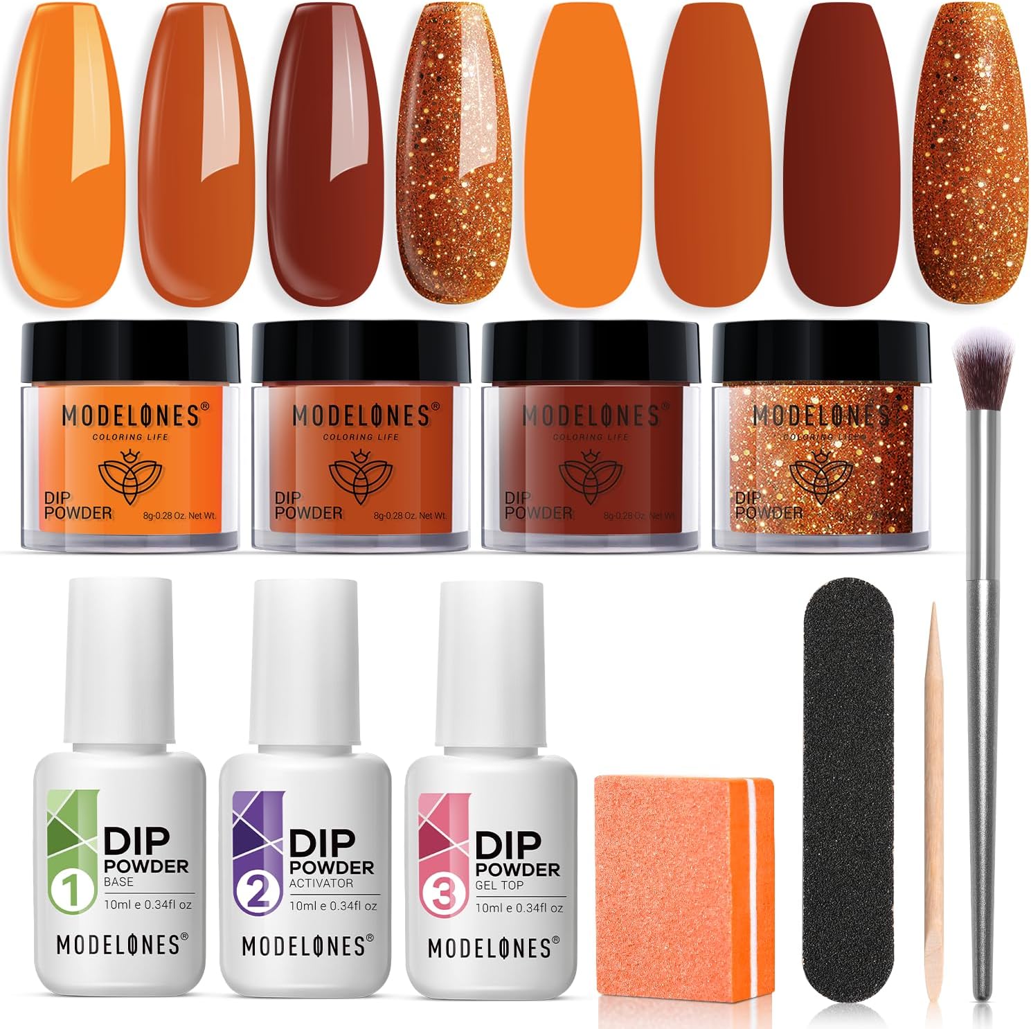 Amazon.com: Modelones Dip Powder Nail Kit Starter 4 : Beauty & Personal ...