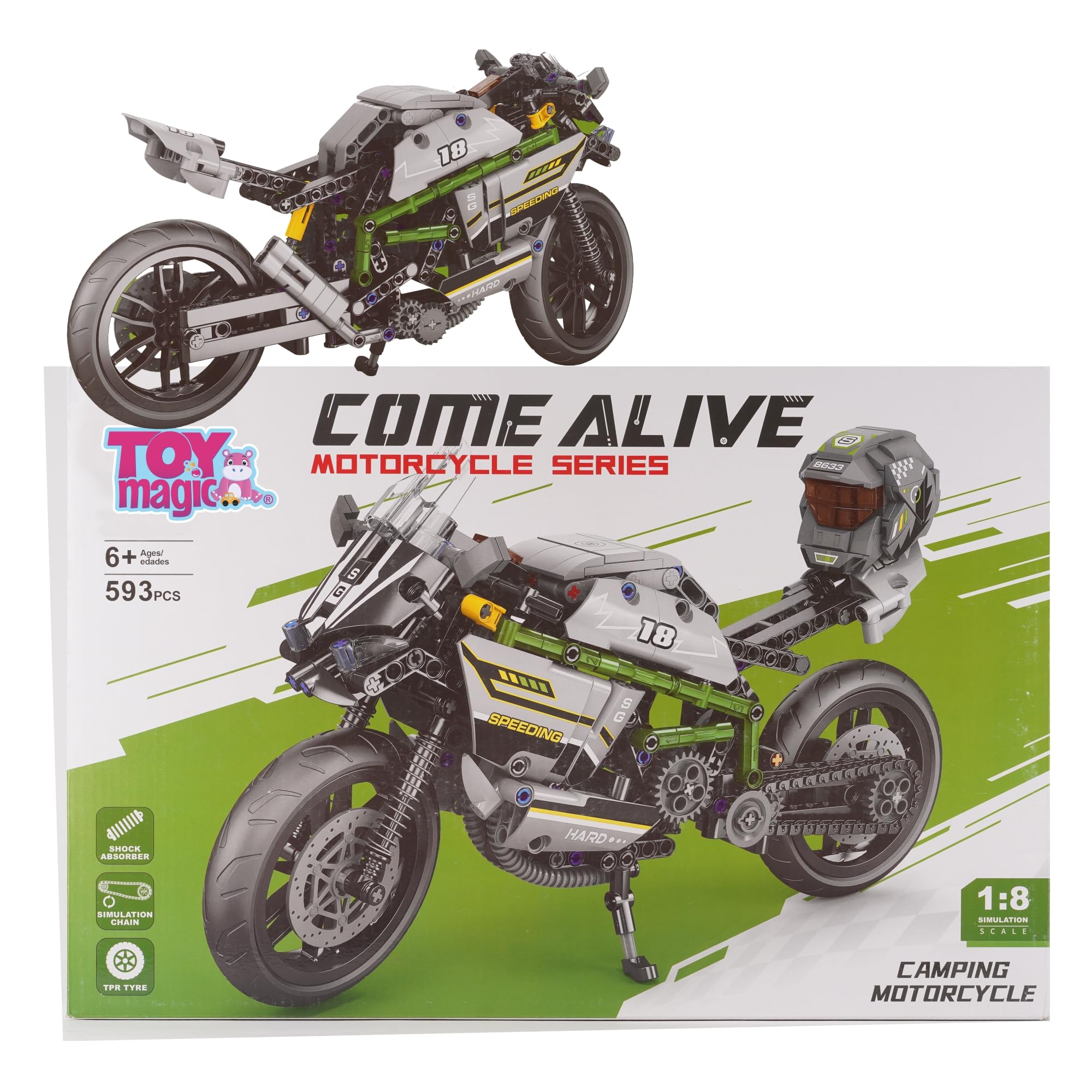 ToyMagic 593-Piece Building Blocks Bike |Creative Engineering Kit|DIY ...