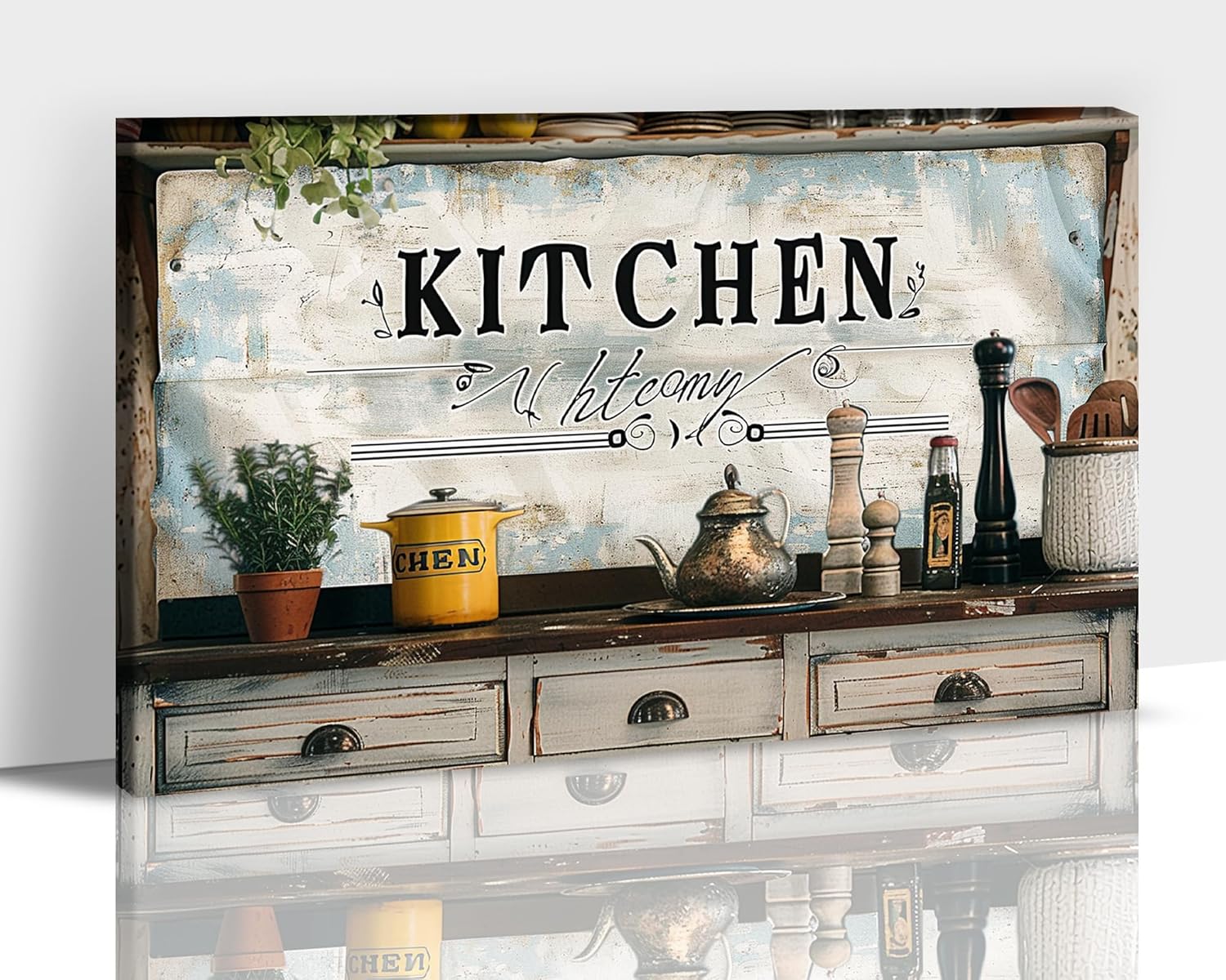 Amazon.com: GUTTATY Farmhouse Wall Art Rustic Kitchen Decor, Ready to ...
