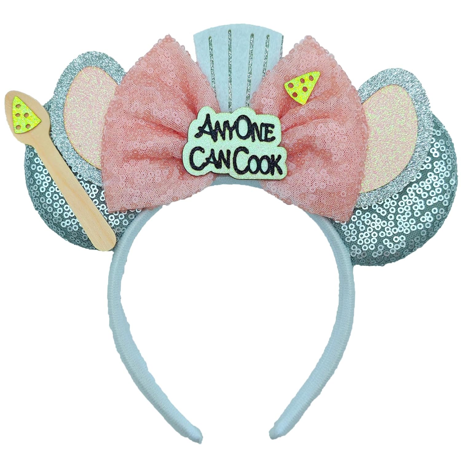 Amazon.com : ZHENNAN Mouse Ears Headbands for Women, Glitter Remy Bows ...