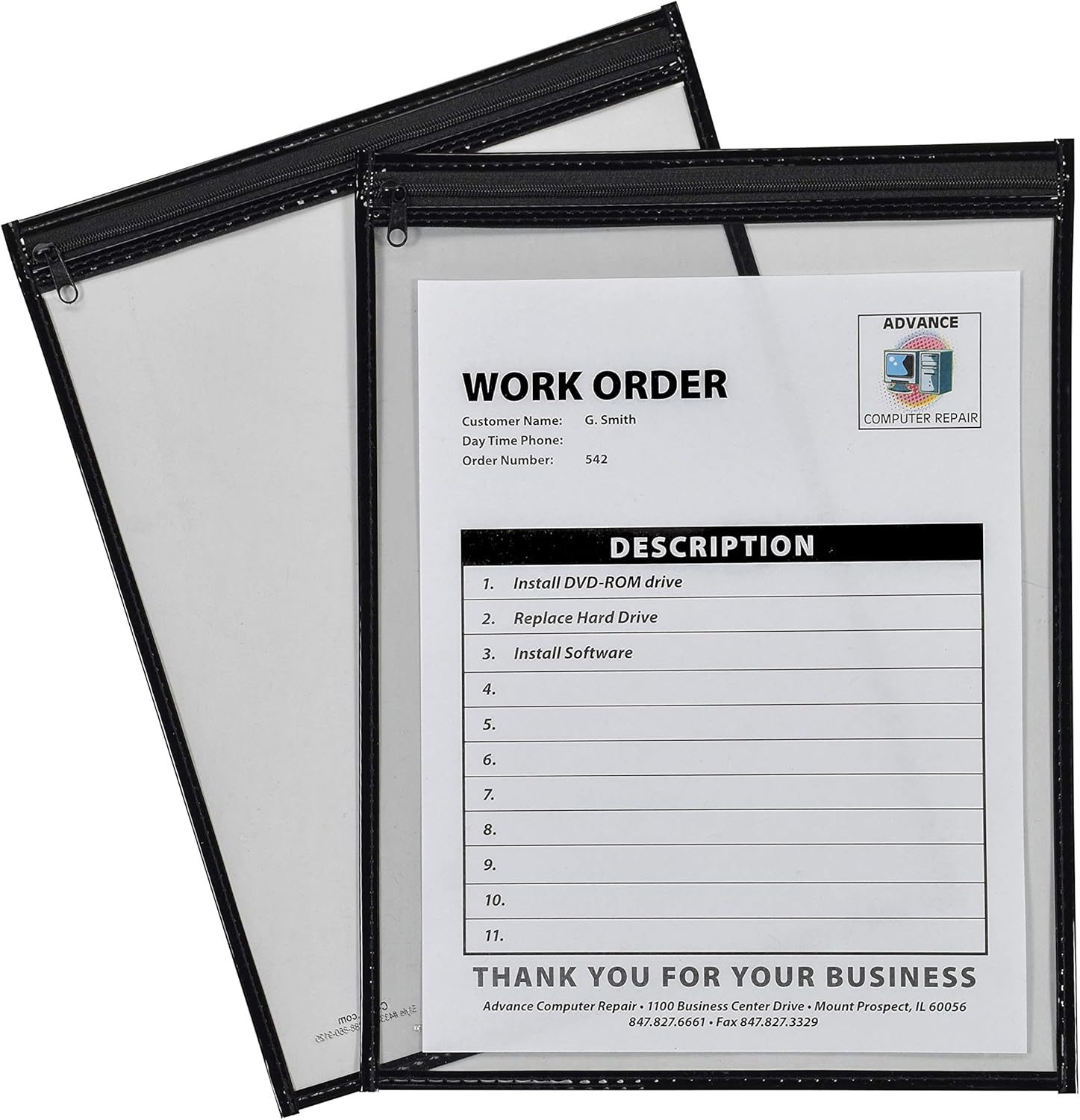 Amazon.com : Super Heavyweight Plus Shop Ticket Holder with Zipper Seal ...