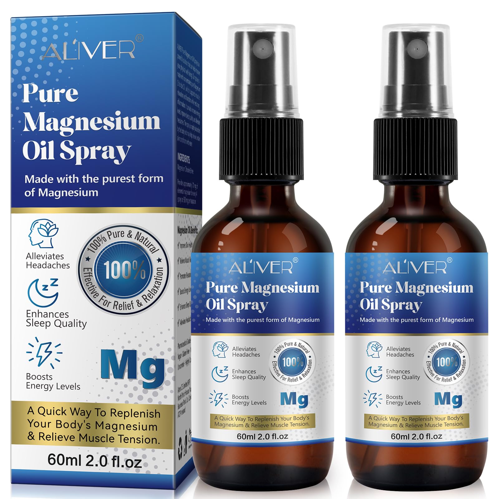 Magnesium Oil, Magnesium Spray, 100% Natural Magnesium Oil Spray for ...