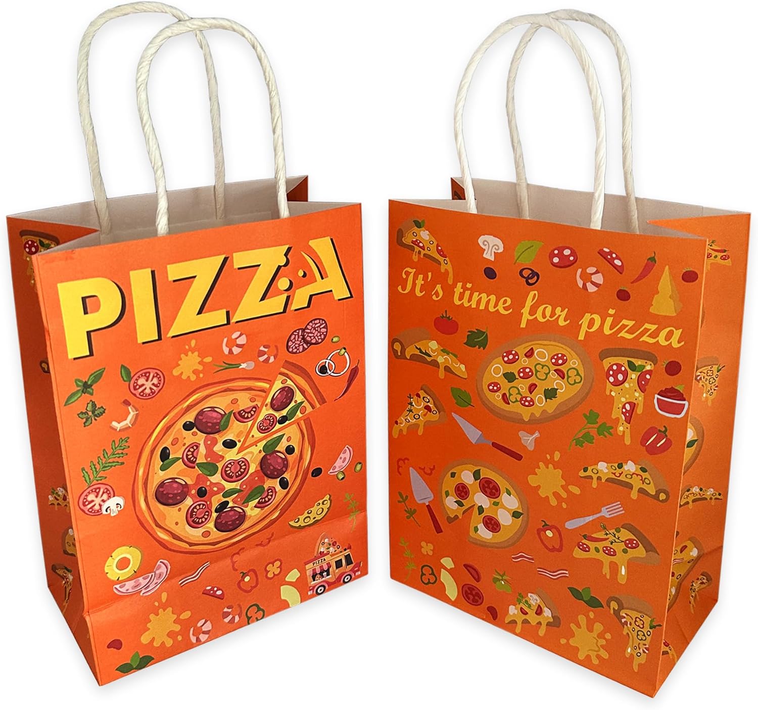 Amazon.com: ParsNuntio Pizza Party Paper Gift Bags Decorations Pizza ...