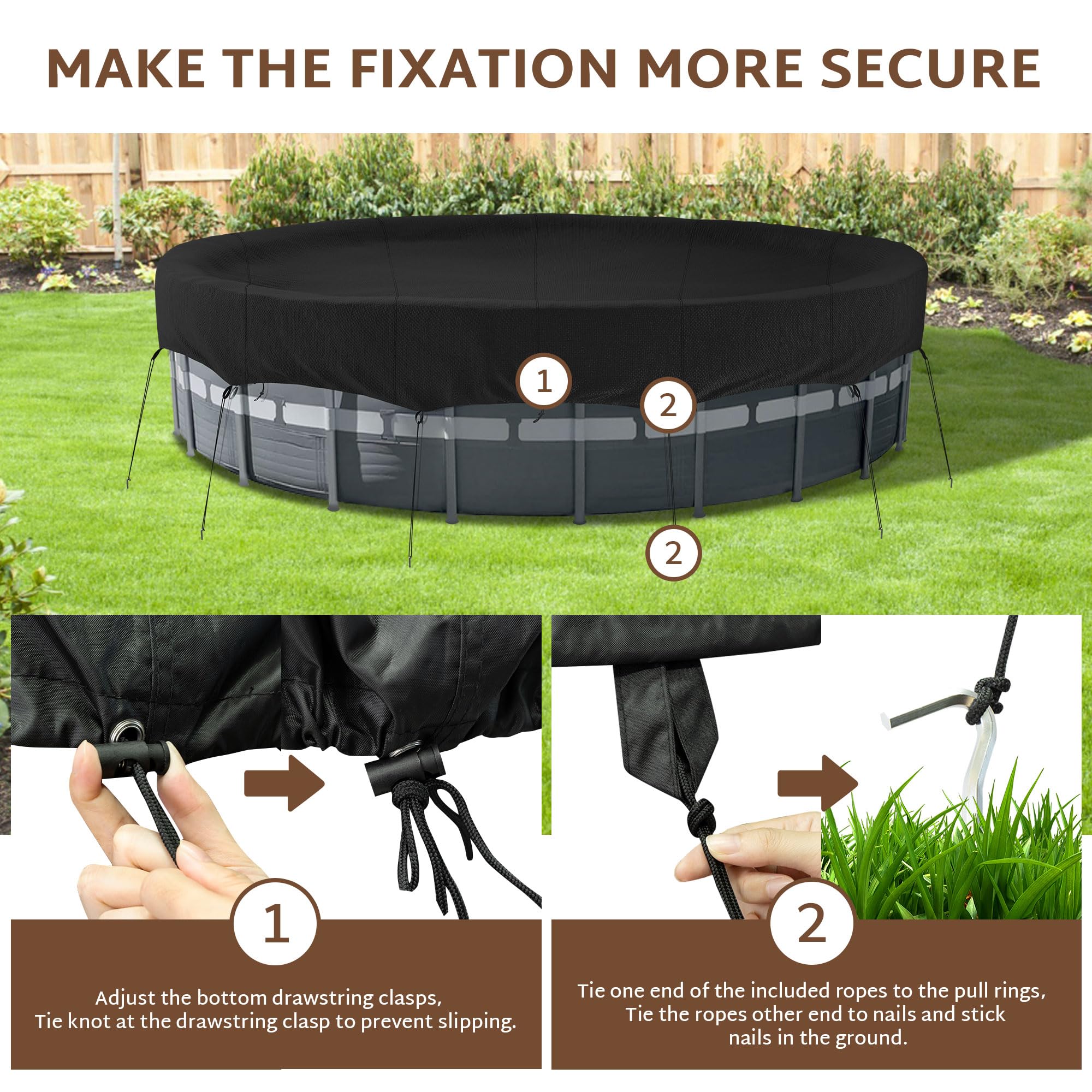 Snapklik.com : iBirdie Outdoor Above Ground Pool Cover For Round 23 24 ...