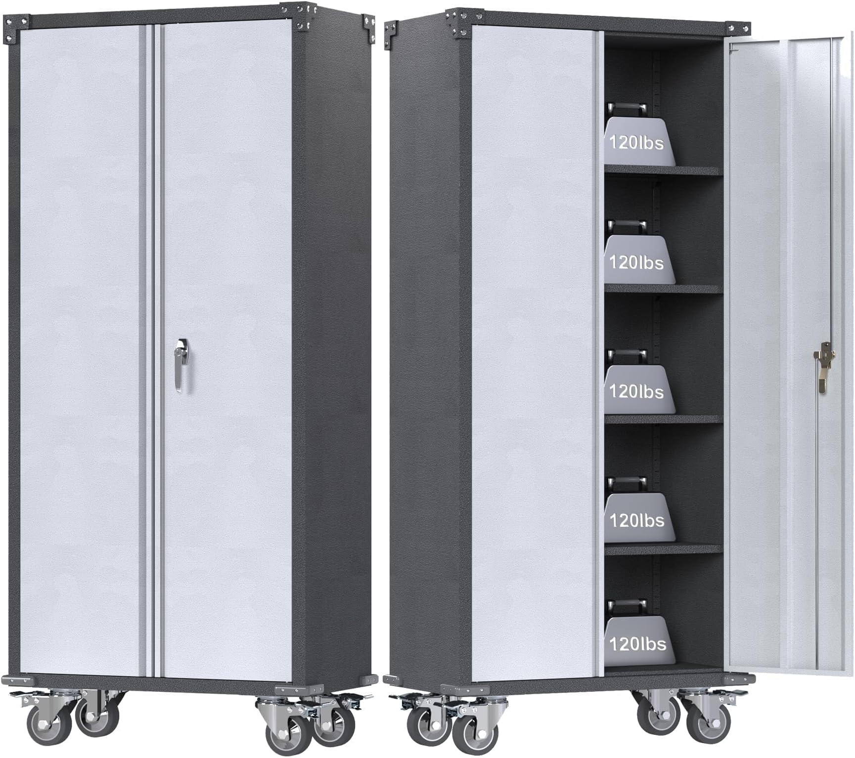 Amazon.com: RpAosd Metal Garage Storage Cabinet with Lock, 75" Locking ...