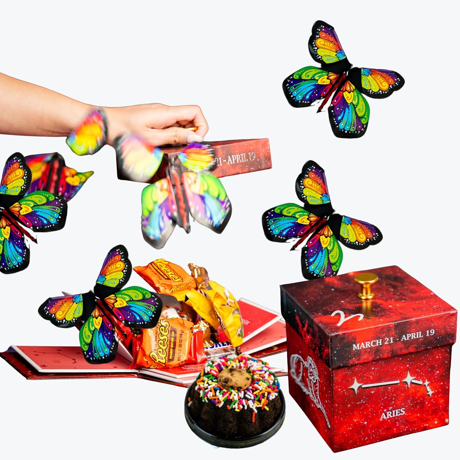 Amazon.com : Astrology Aries - No Setup Required Flying Butterfly ...