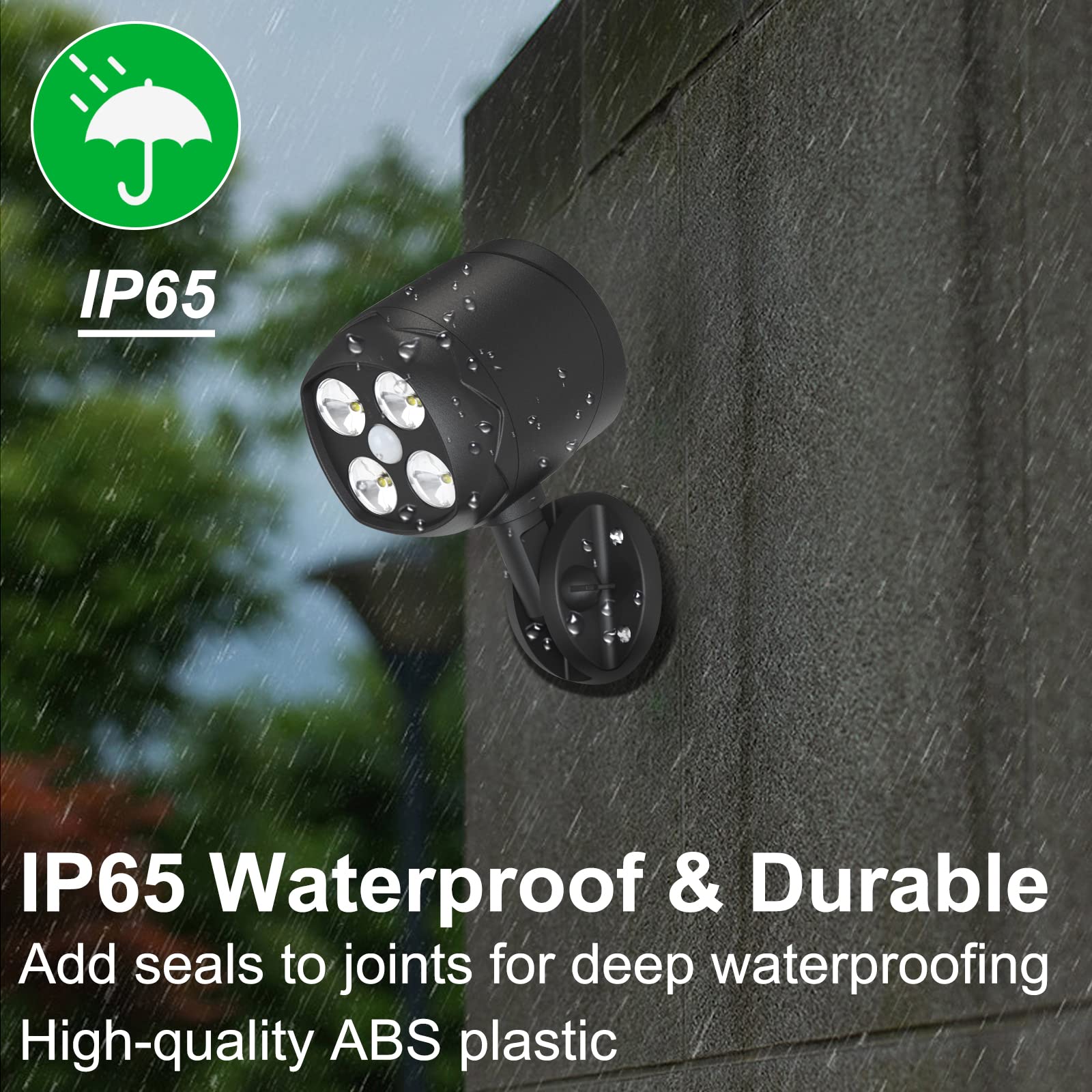 Motion Sensor Outdoor Lights Battery Powered, Waterproof Battery ...