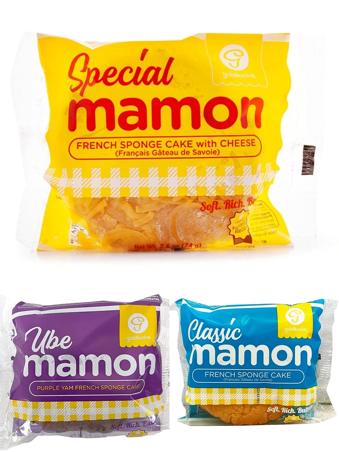 Amazon.com: PACK OF 3 Goldilocks Mamon Classic , Mamon Special and ...