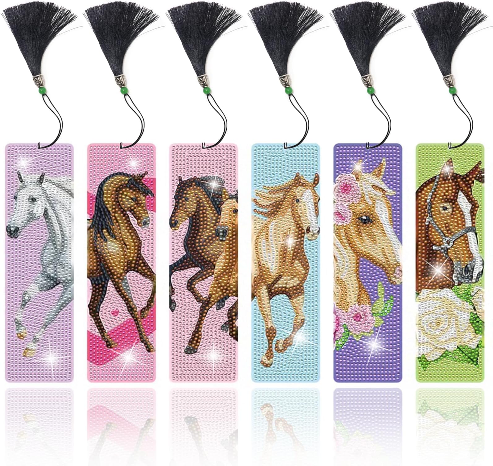 Lymshine Diamond Art Bookmarks Kits, 6 Pcs Diamond Painting Horse ...