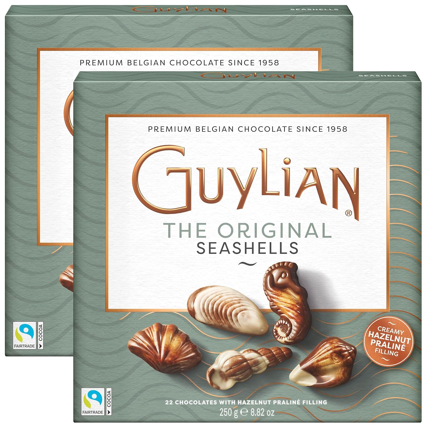 Amazon.com: GuyLian Original Belgian Chocolate Seashells 8.82 oz Gift Box (Pack of 2): Each ...