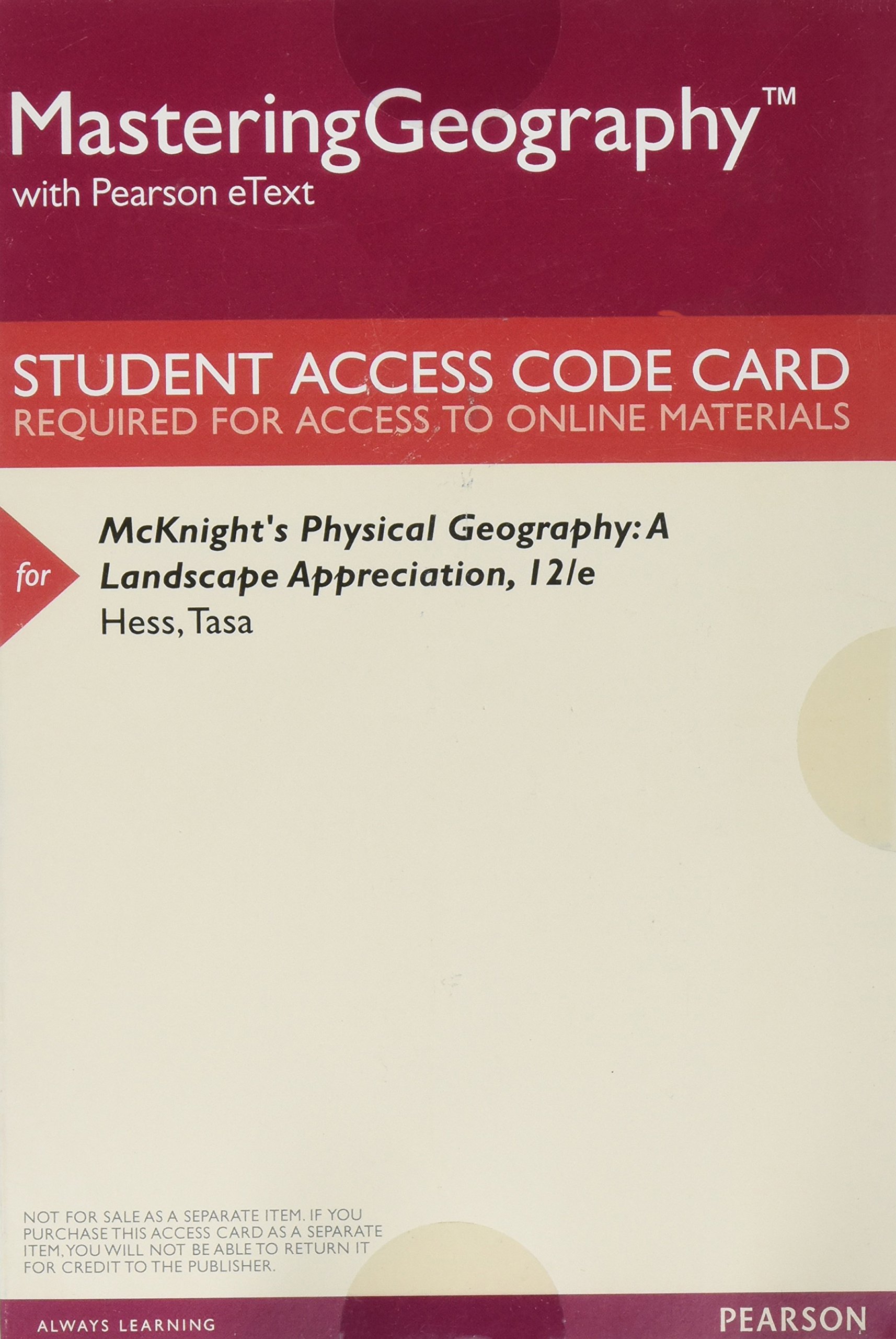Mastering Geography with Pearson eText - ValuePack Access Card - for ...