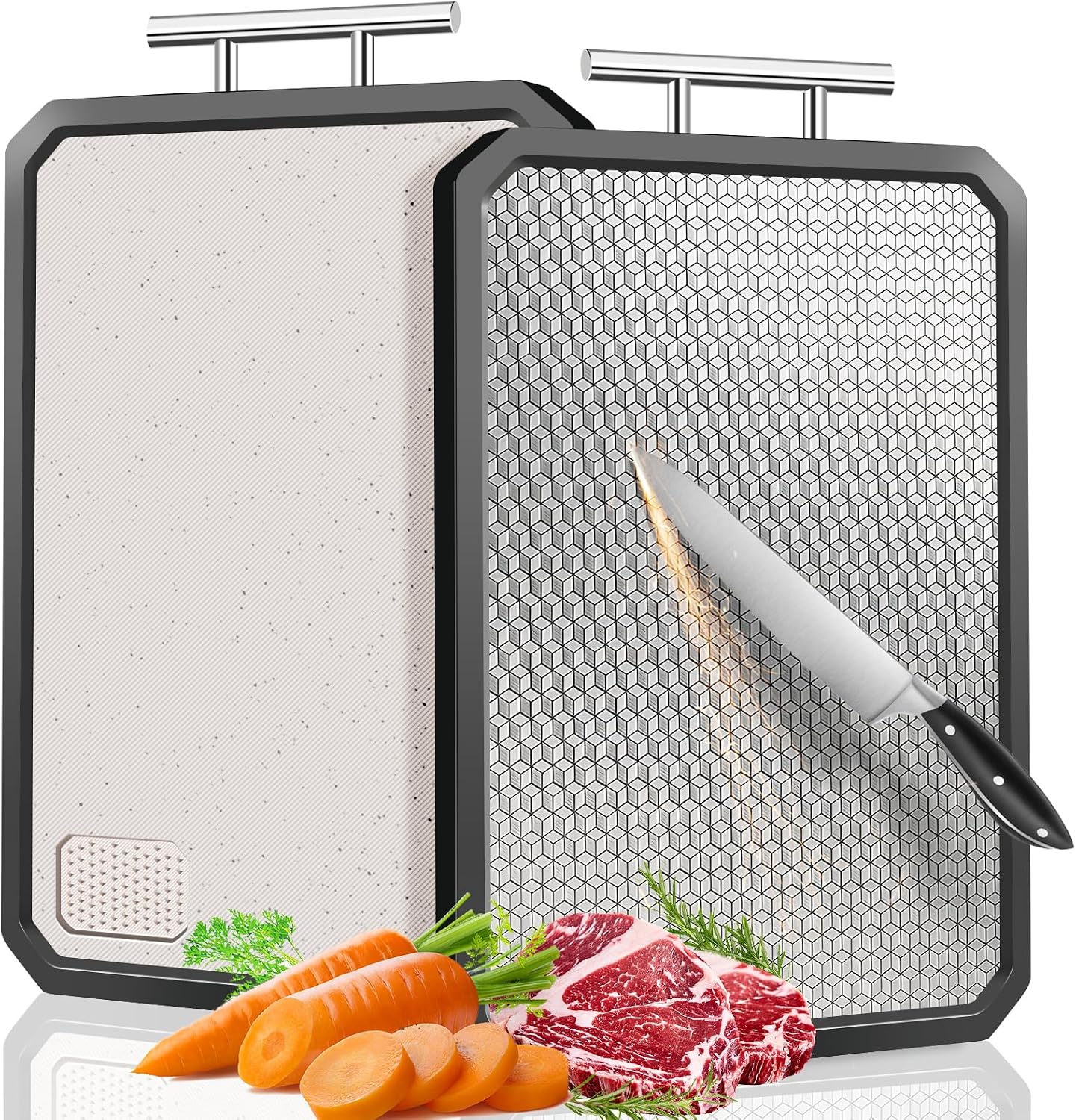 Amazon.com: Cutting Board Double Sided,Stainless Steel Cutting Boards ...