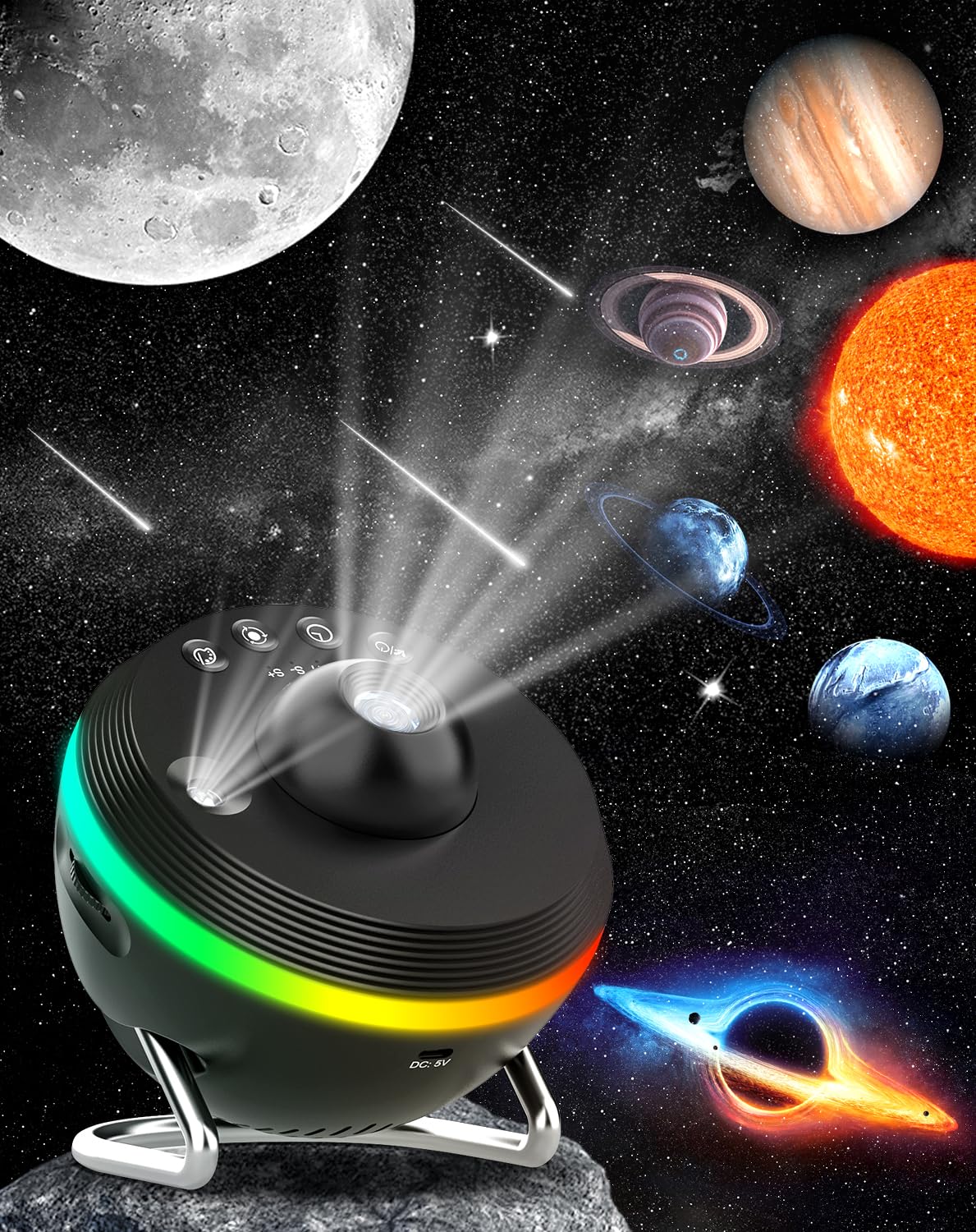 Aokpsrt Meteor Galaxy Projector, 2 Ultra HD Lens Start Projector Galaxy ...