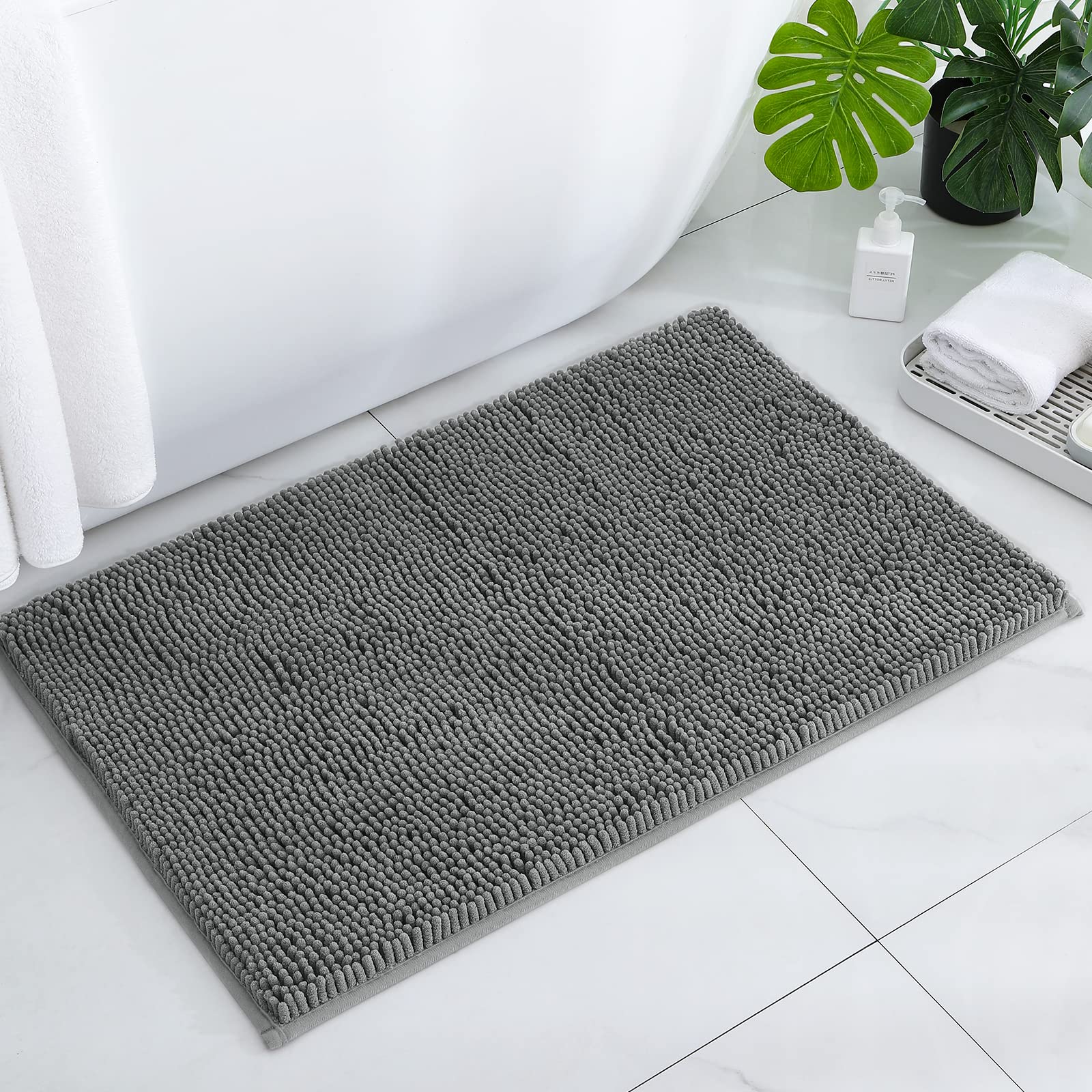 Amazon.com: HOMEIDEAS Bathroom Rugs Grey 20x32 inch, Ultra Soft and ...