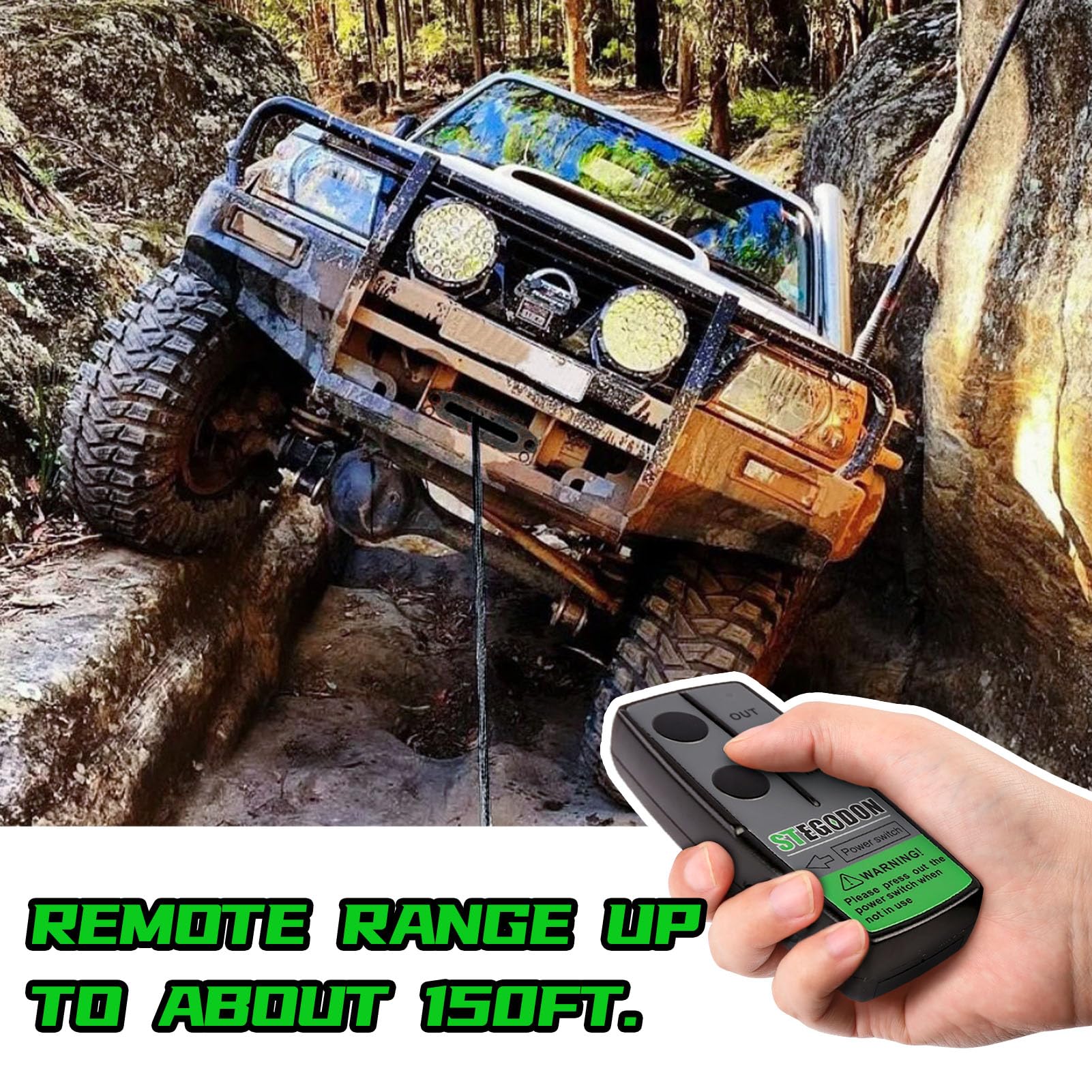 Snapklik.com : STEGODON Wireless Winch Remote Control Kit 12V Handset ...