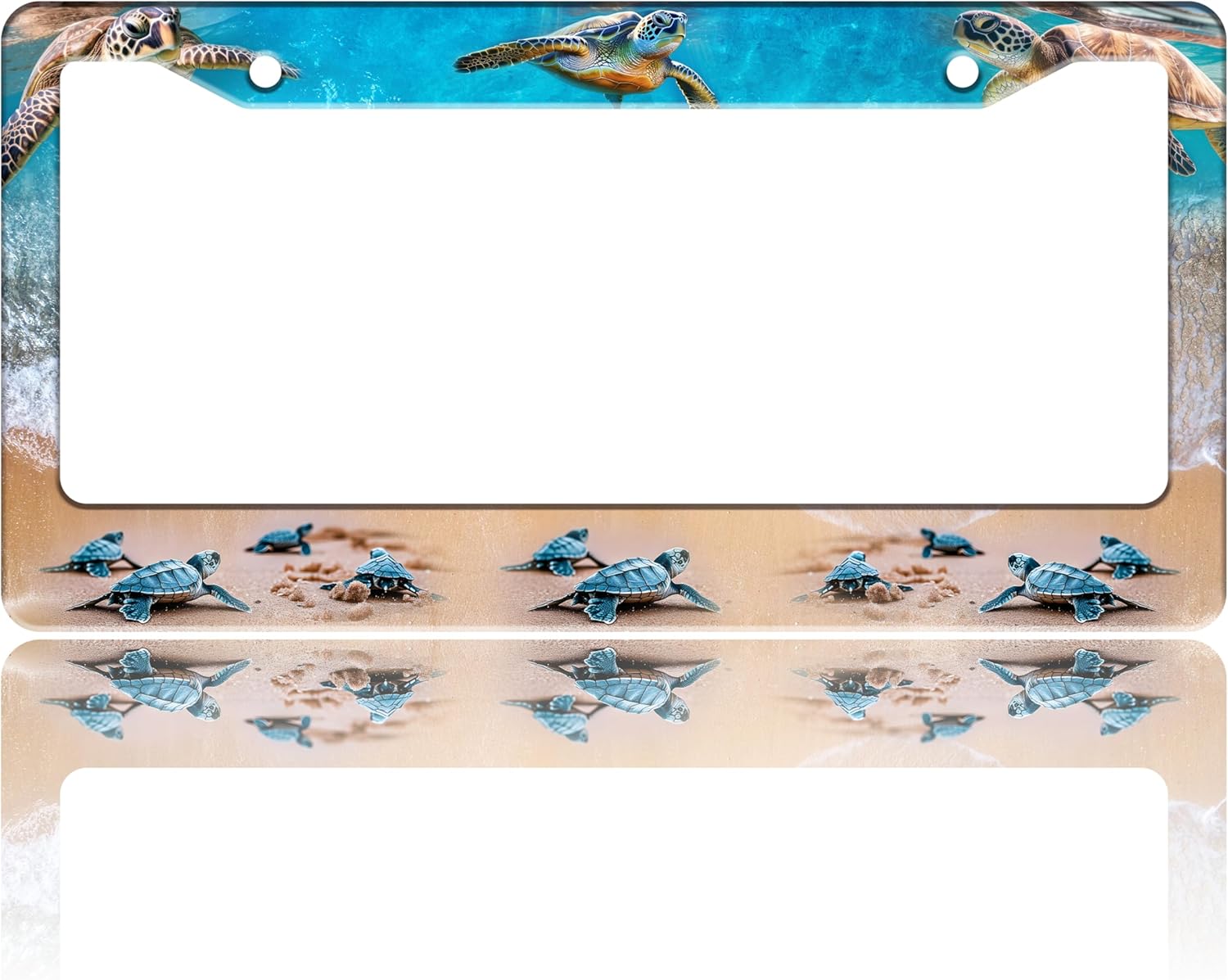Amazon.com: Sea Turtle License Plate Frame Seaside Beach Stainless ...