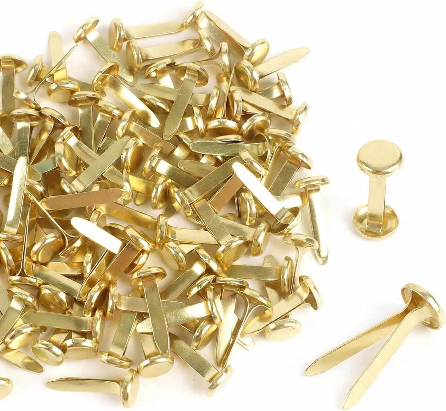 HLMYER 150Pcs Split Pin Fasteners (19mm) - Round Head Gold Paper ...