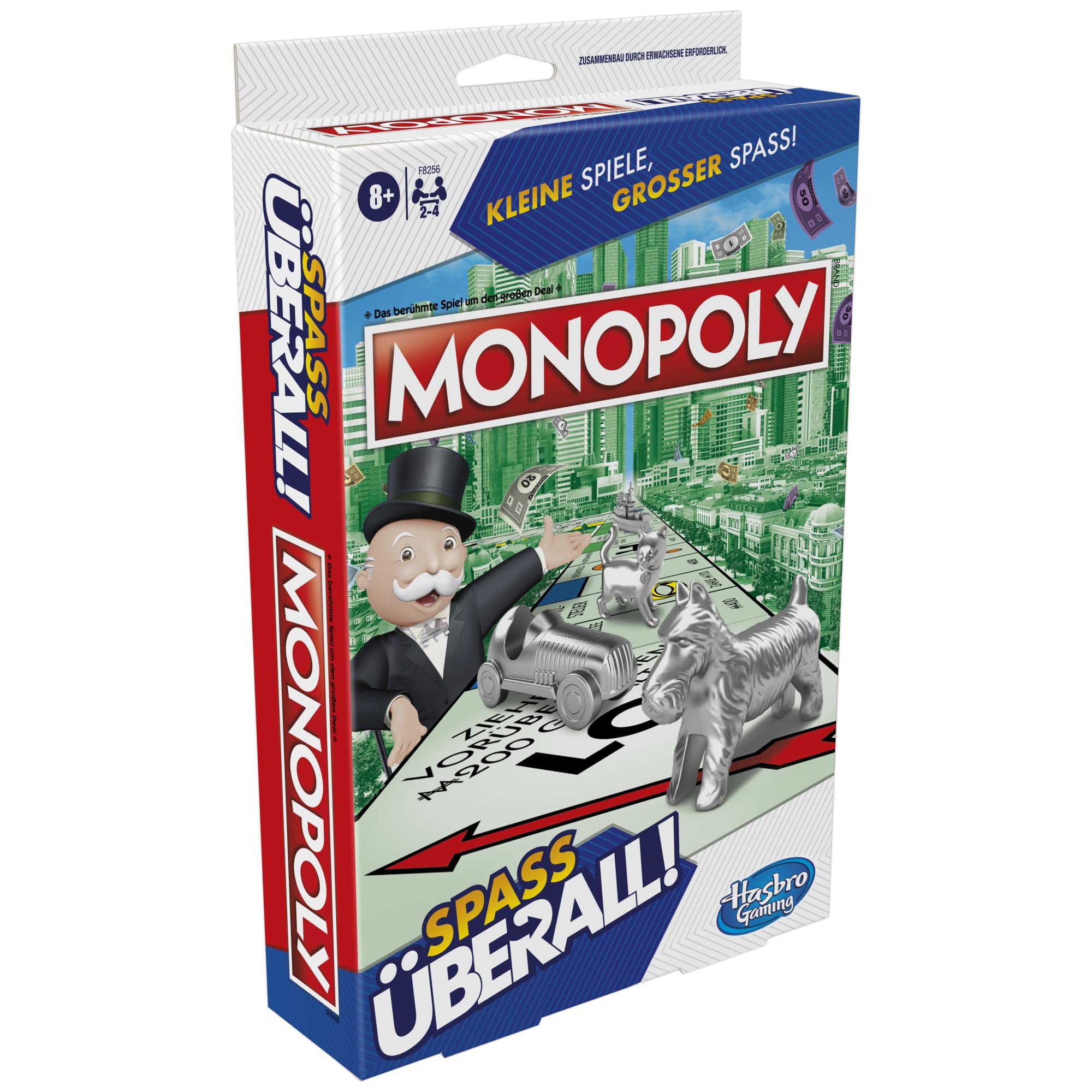 Monopoly Compact Portable Game for 2-4 Players, Travel Game for Kids ...