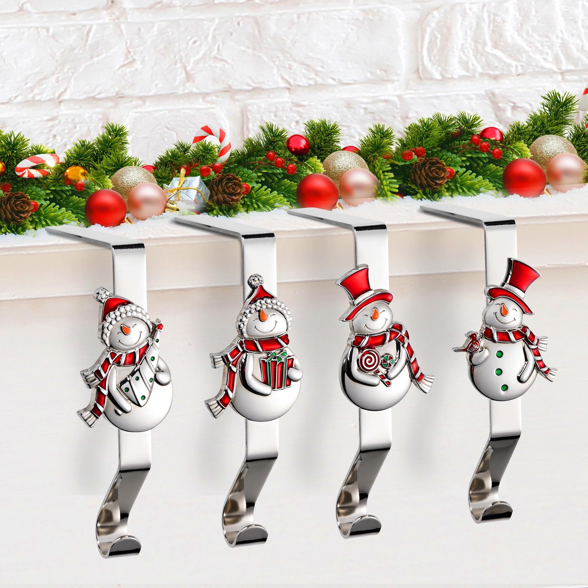 Amazon.com: Set of 4 Christmas Stocking Holder Gnome Stocking Hangers ...