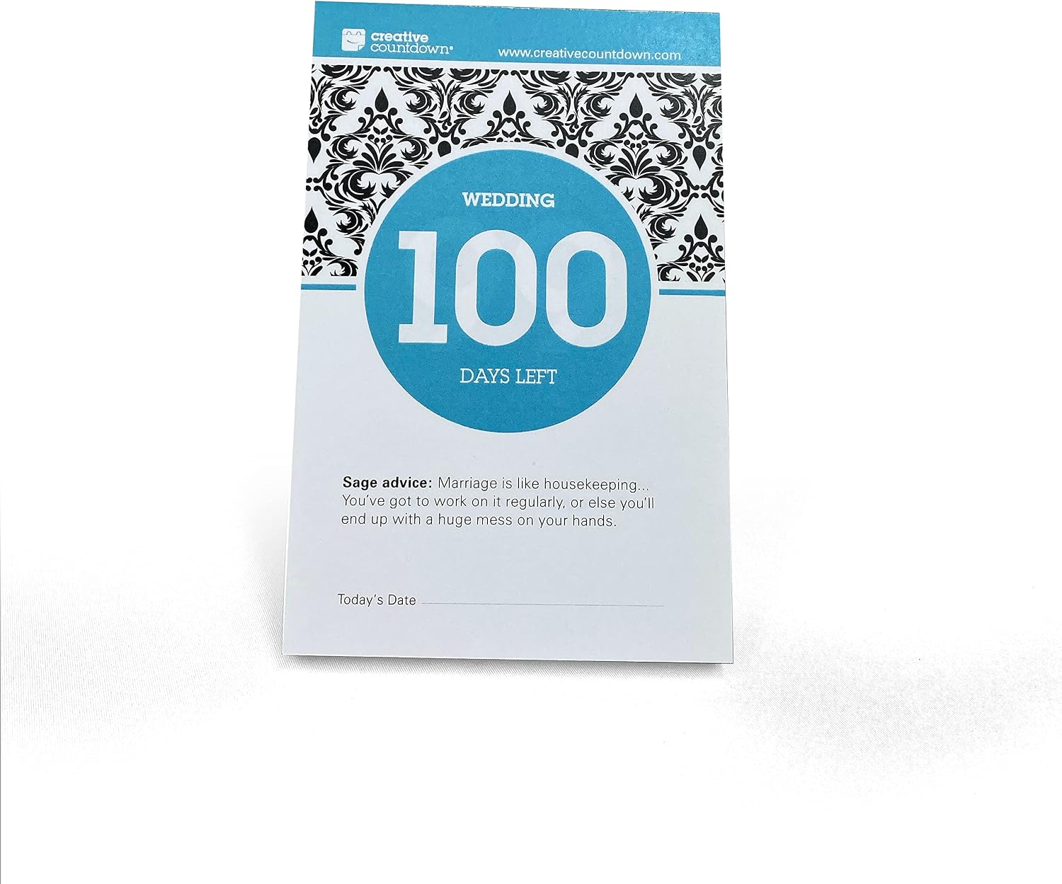 100 Day Wedding Count Down 5.75"x3.75" Light Blue Teal Tear Off ...