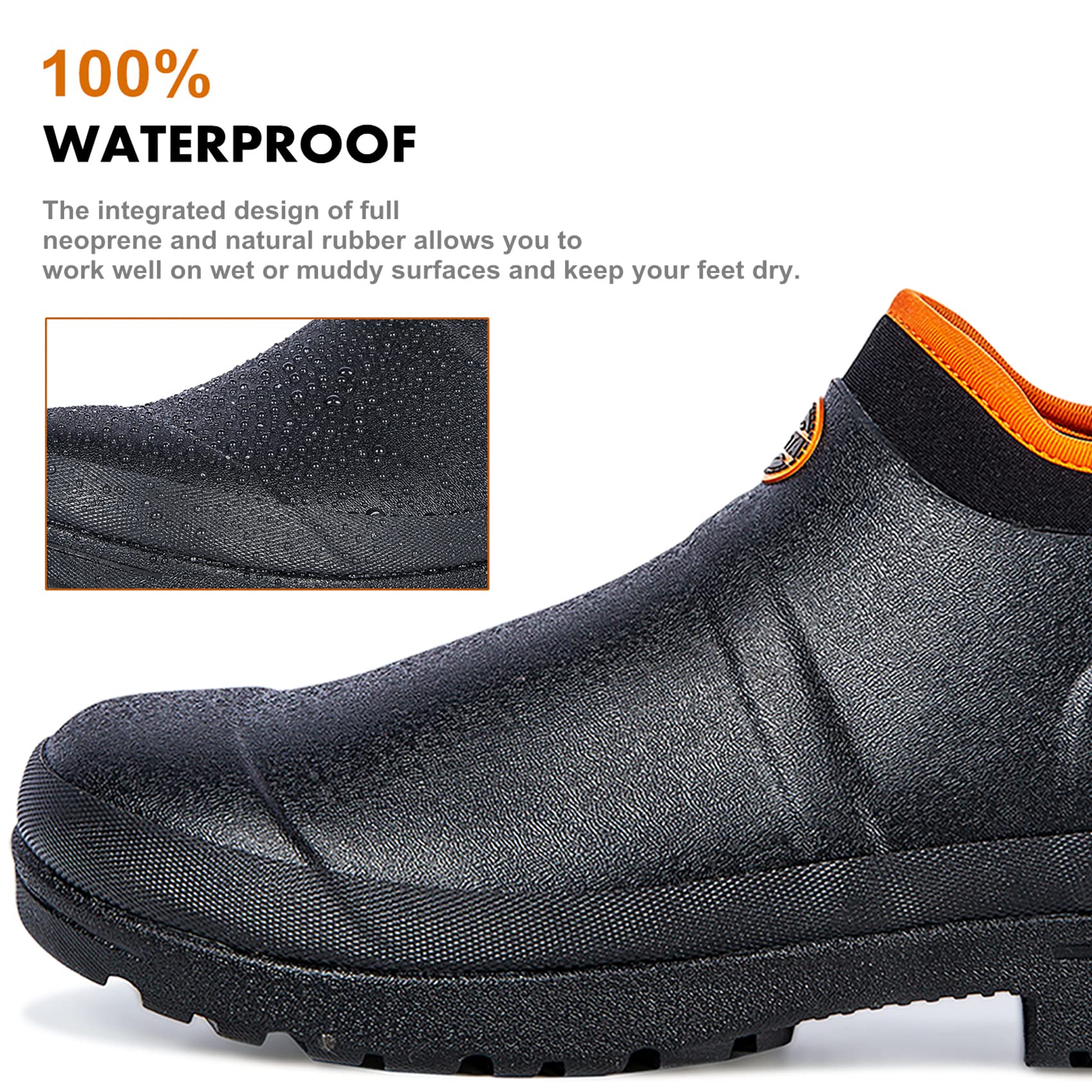 Snapklik.com : Mens Ankle Garden Rain Boots Outdoor Slip On Mud ...