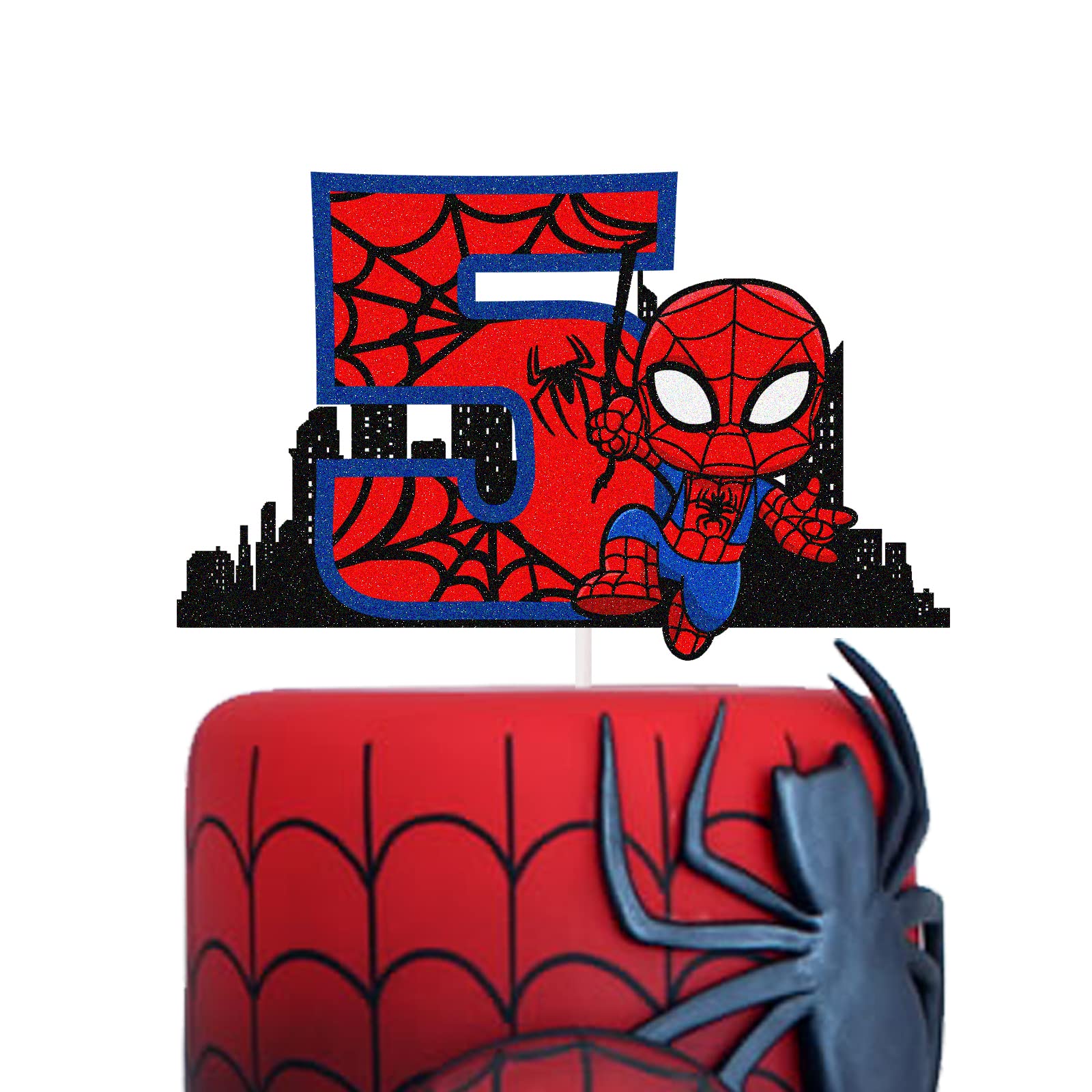 Buy Spider man Cake Topper Baby Shower Cartoon Theme Party Adorable ...