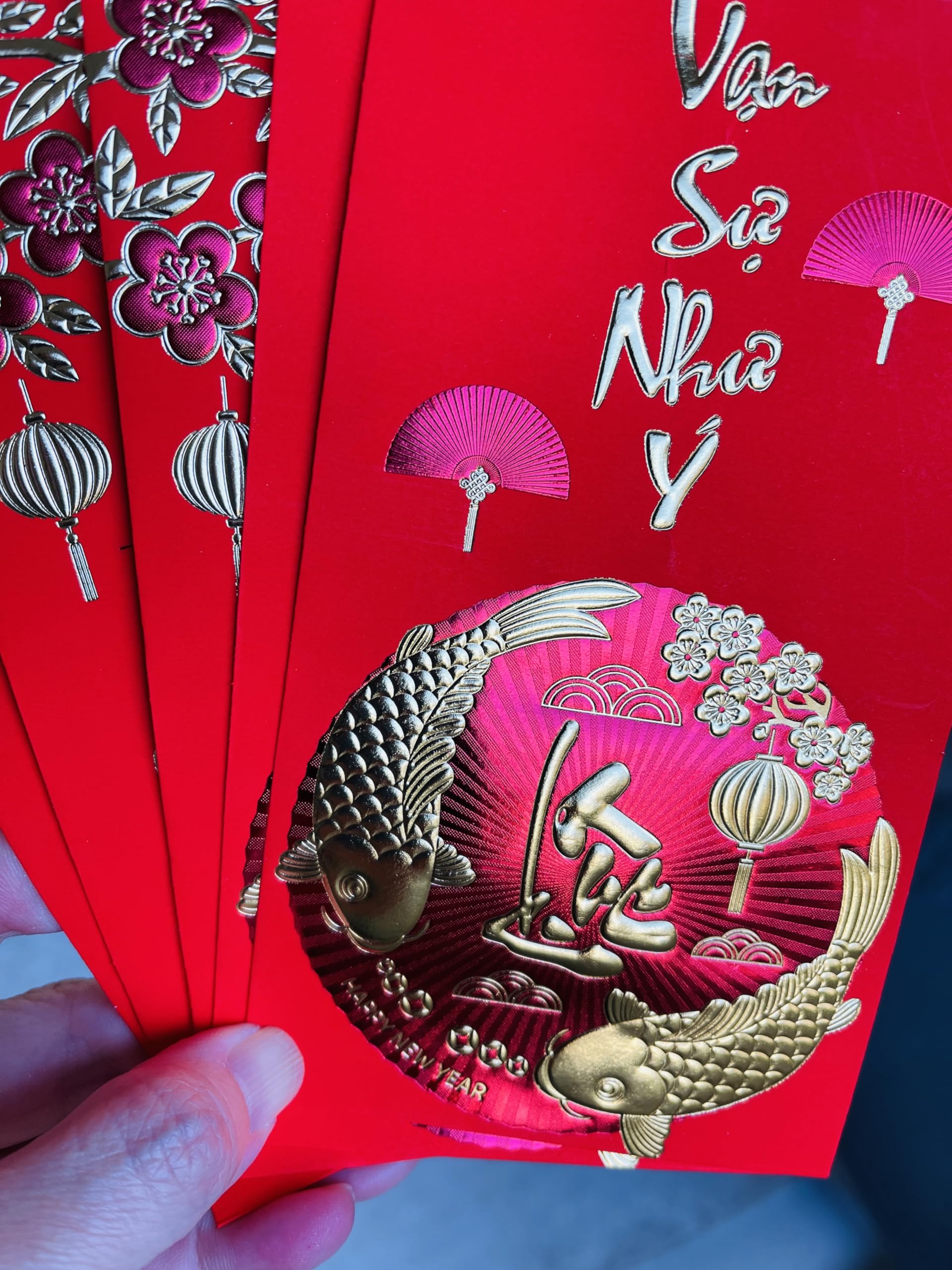 Vietnamese Li Xi Envelopes U.S Seller) 1 Set (6pcs) Red Envelopes 2020