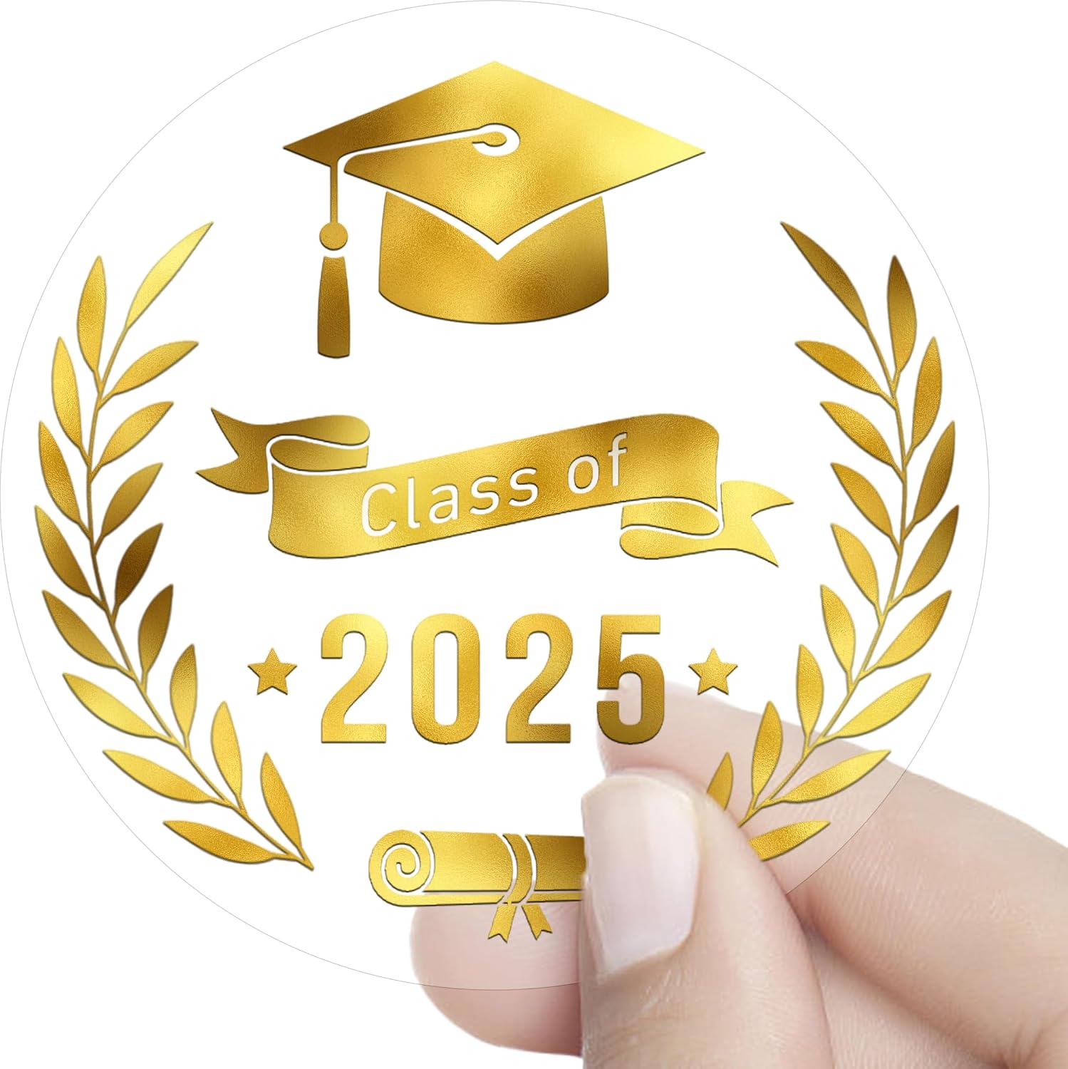 Class of 2025 Graduation Stickers, 120PCS 1.6in Gold Foil Graduation ...