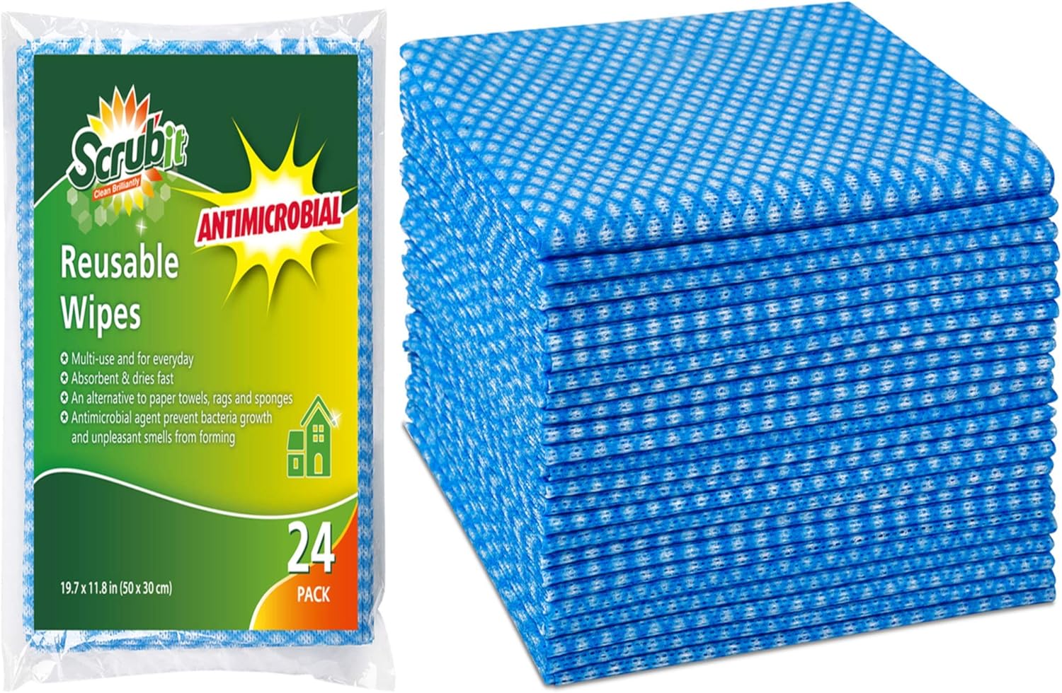 Amazon.com: SCRUBIT Reusable Handy Wipes – Cleaning Cloth for House and ...