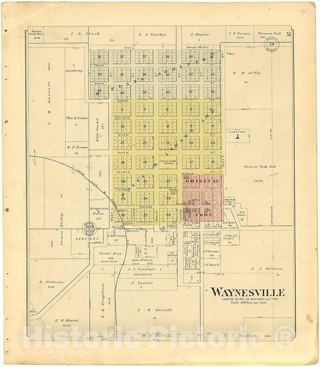 Amazon.com: Historic 1894 Wall Map - Plat Book of De WITT County ...