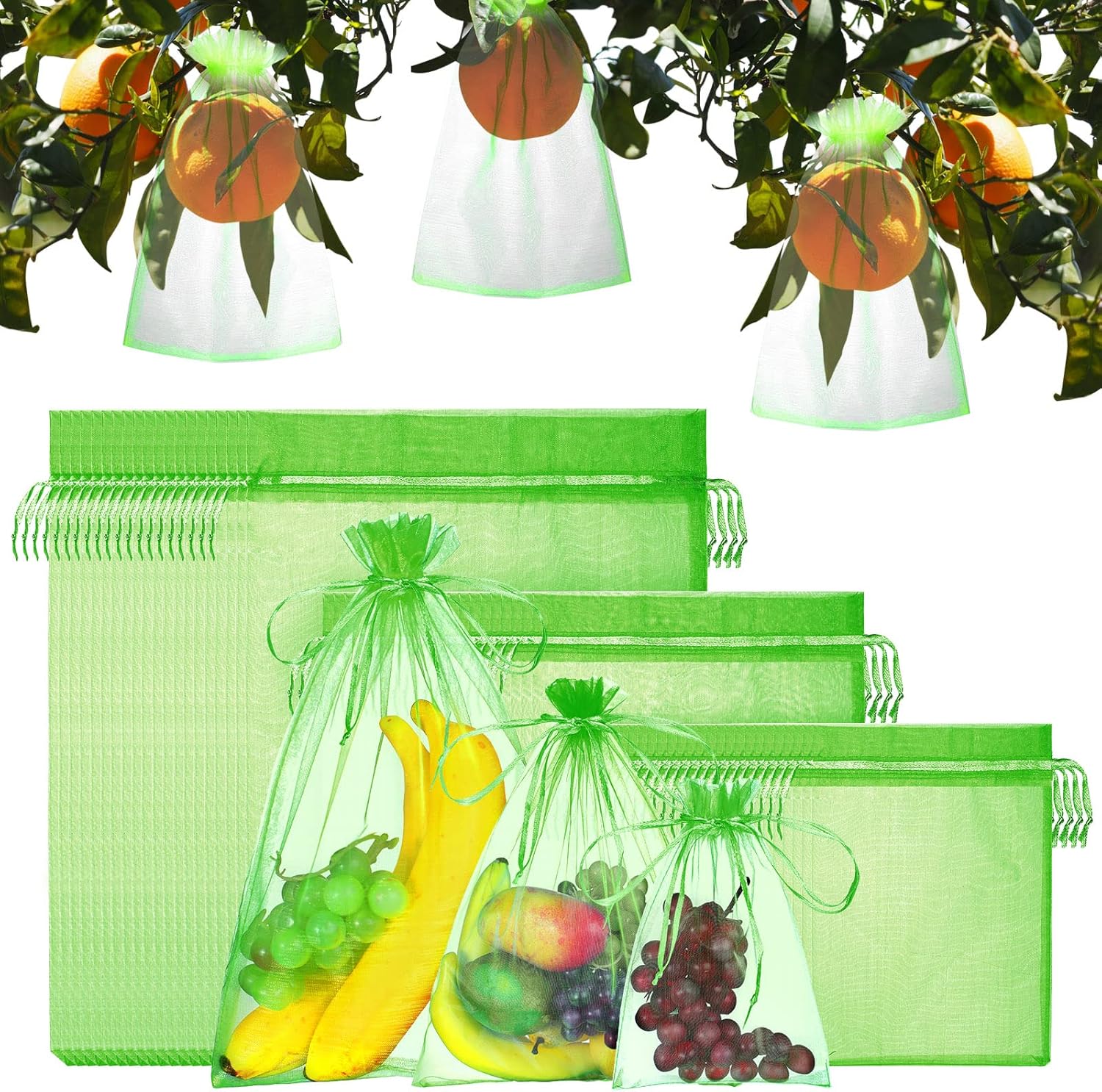 Amazon.com : 200 Pieces 3 Sizes Fruit Protection Bags Fruit Netting ...