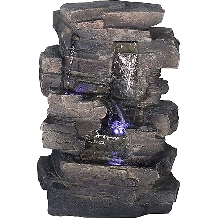 Alpine Corporation 13" Tall Indoor 4-Tier Cascading Tabletop Fountain ...