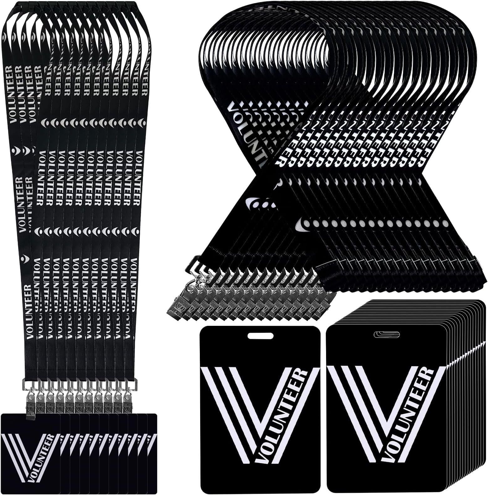 Amazon.com: 30 Pack Volunteer Lanyard with PVC Card Pass Volunteer ...