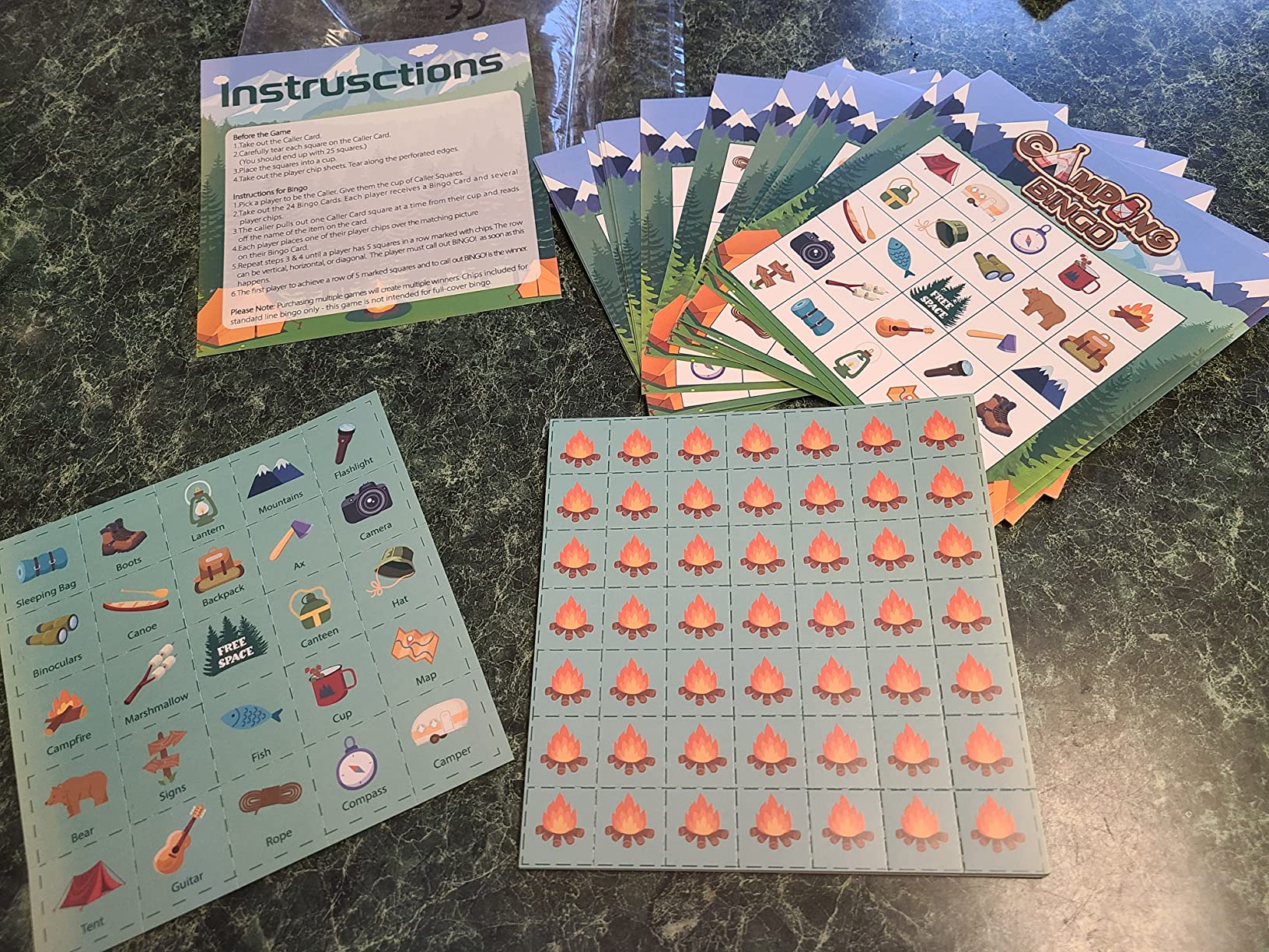 $2/mo - Finance 41Pcs Camping Bingo Game Cards for Kids - Camp ...